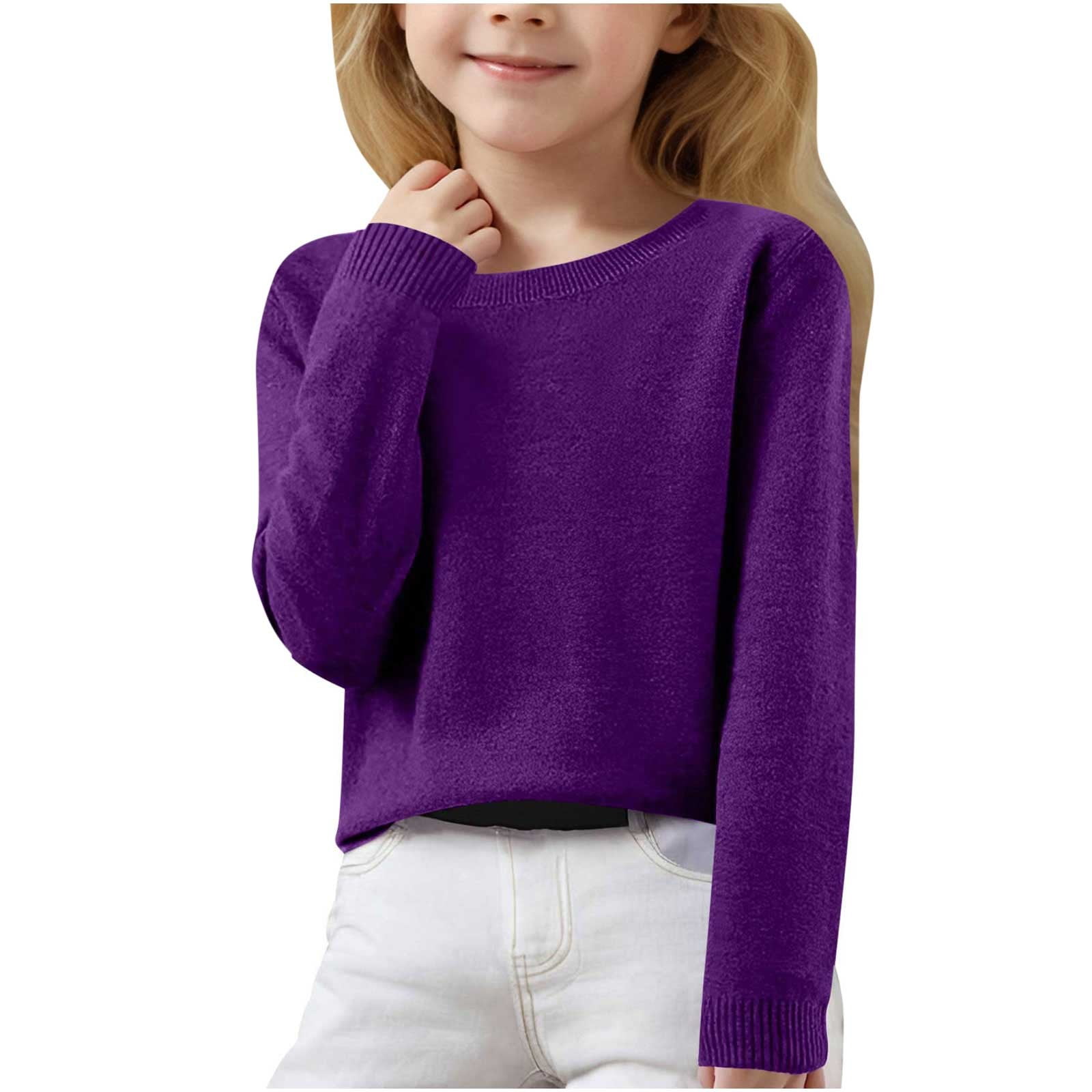 Annhoo Child Kids Tops Solid Color V Neck Long Sleeve Comfy Boys Girls ...