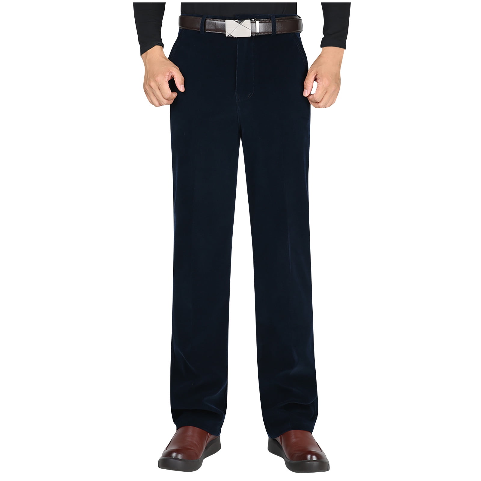 Annhoo Corduroy Mens Plus Size Pants Straight Leg Business Suit Dress ...