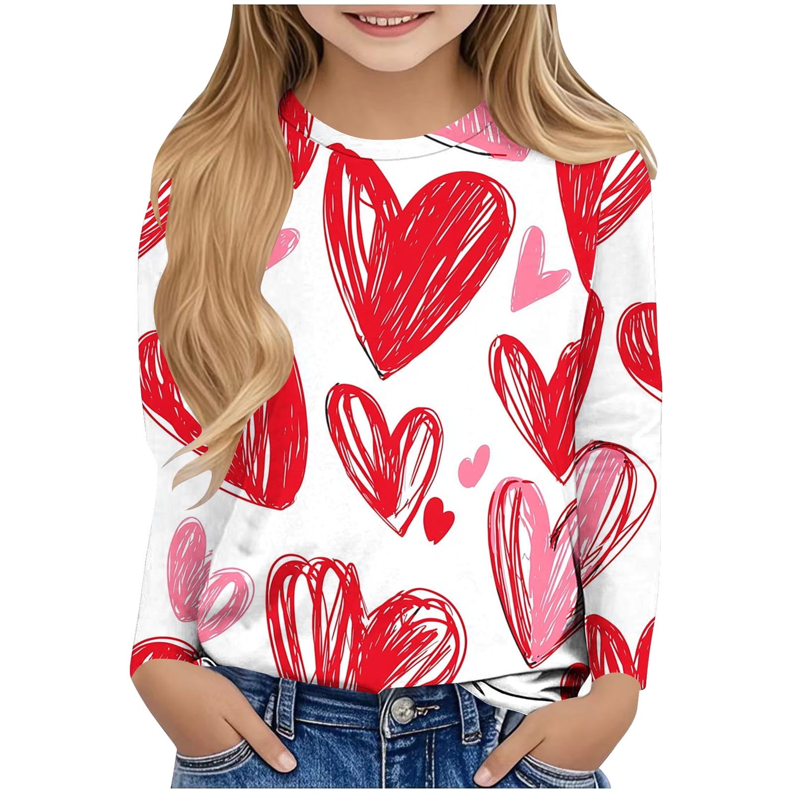 Annhoo Cute Shirts for Girl Crewneck Long Sleeve Lightweight Breathable ...