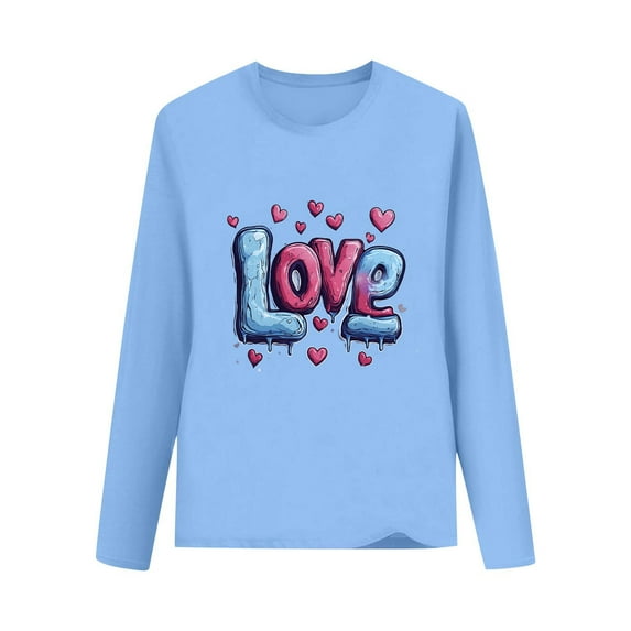 Annhoo Cute Tops for Children Loose Long Sleeve Round Neck Print ...