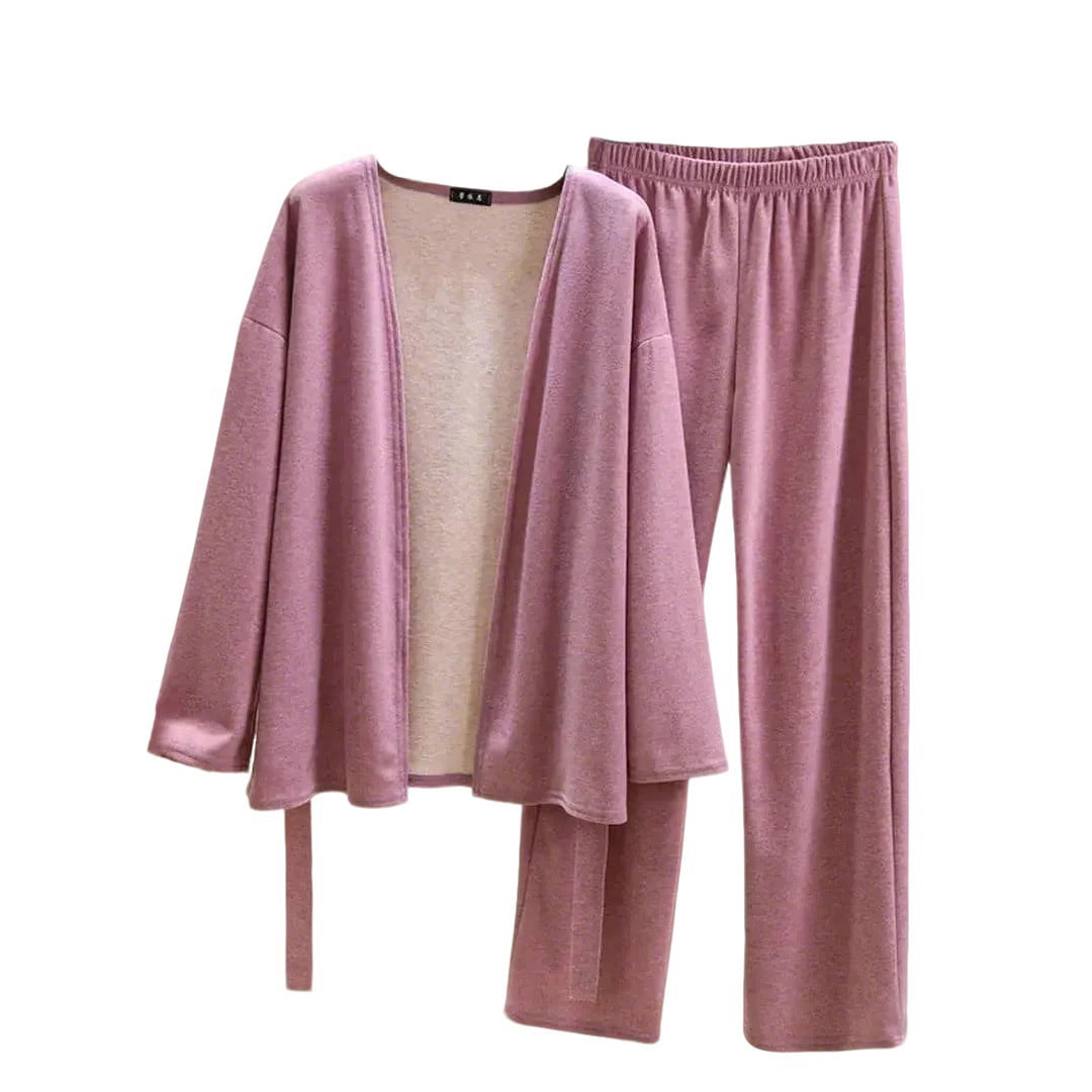 Annhoo Fall Outfits for Women 2 Piece Open Front Long Sleeved Lounge ...