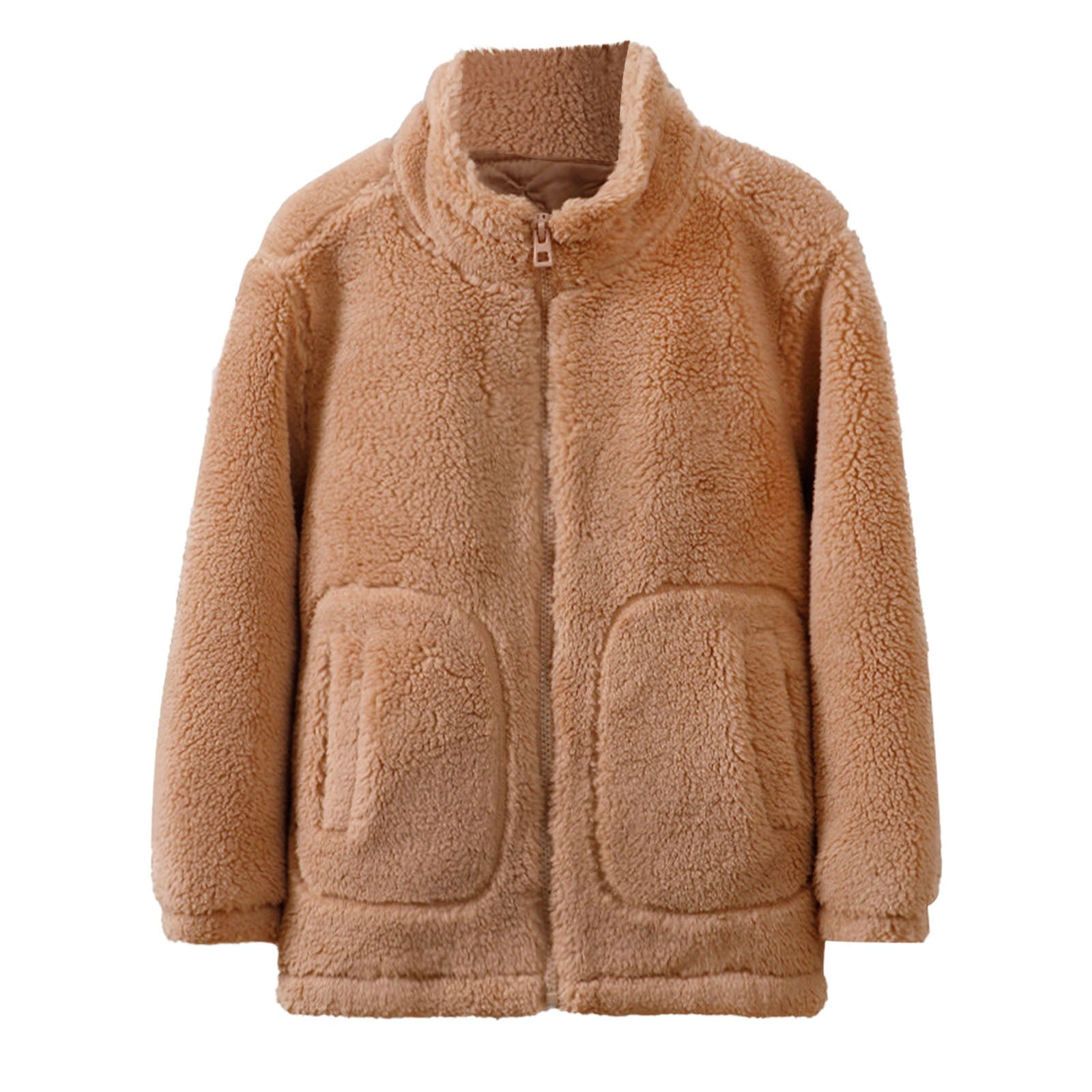 Annhoo Fuzzy Jackets for Girls Winter Cozy Long Sleeve Zipper up Fleece ...