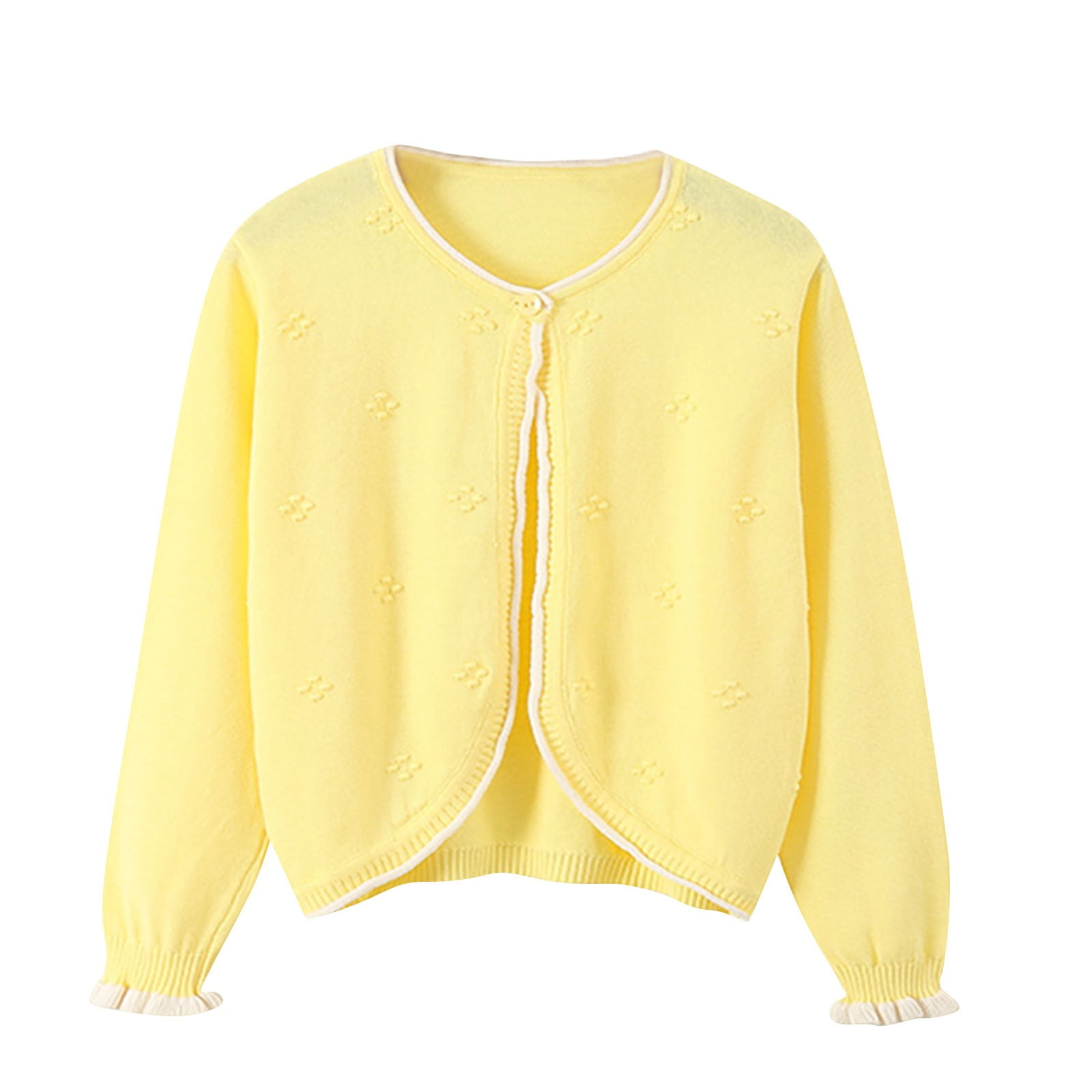 Annhoo Girls Shrug Sweaters Fall Long Sleeve Button Closure Cropped ...