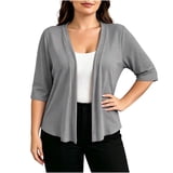 Annhoo Half Sleeve Open Front Cardigan for Women Summer Soft Solid ...