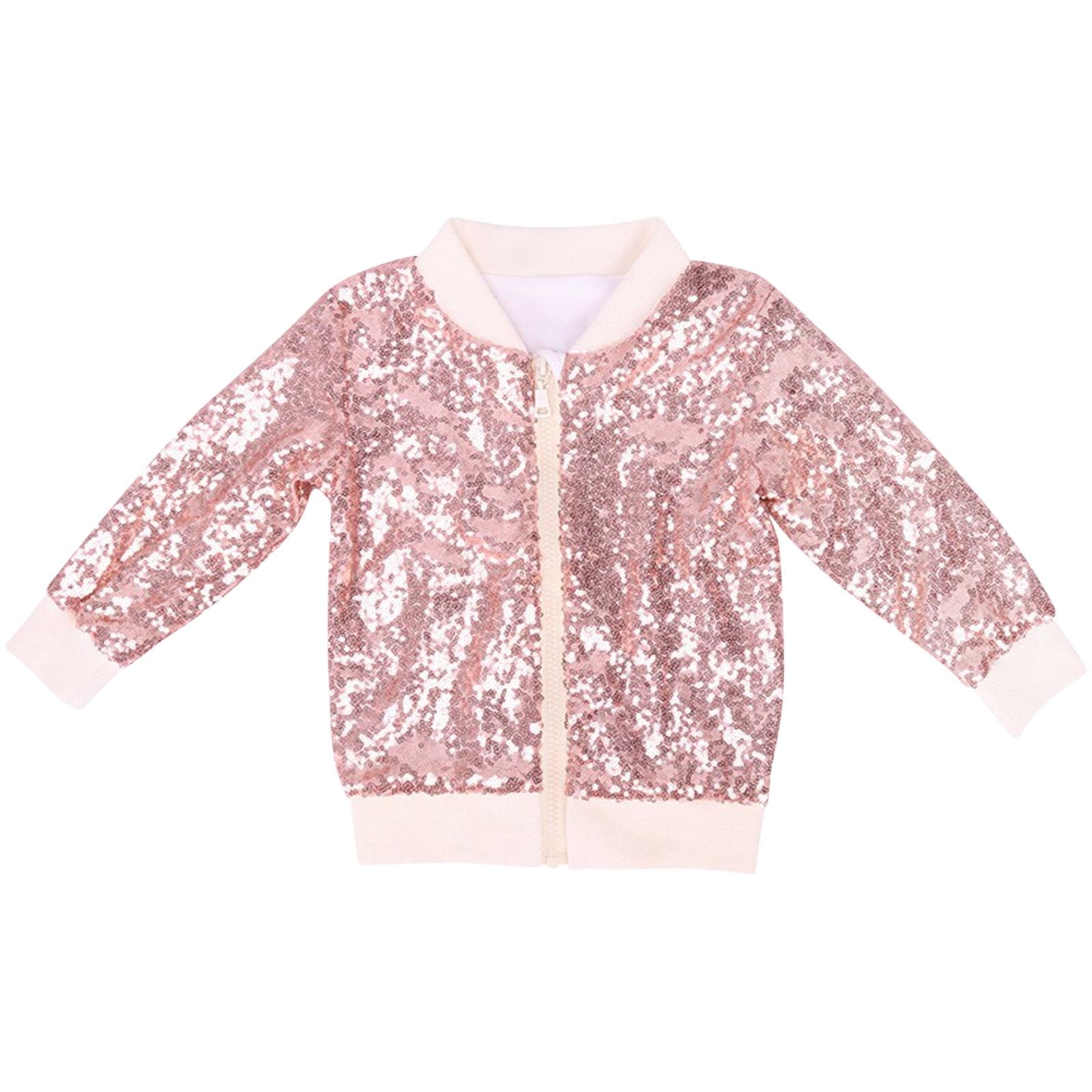 Annhoo Kids Jackets Boys Girls Trendy Sequin Printed Long Sleeve Bomber ...