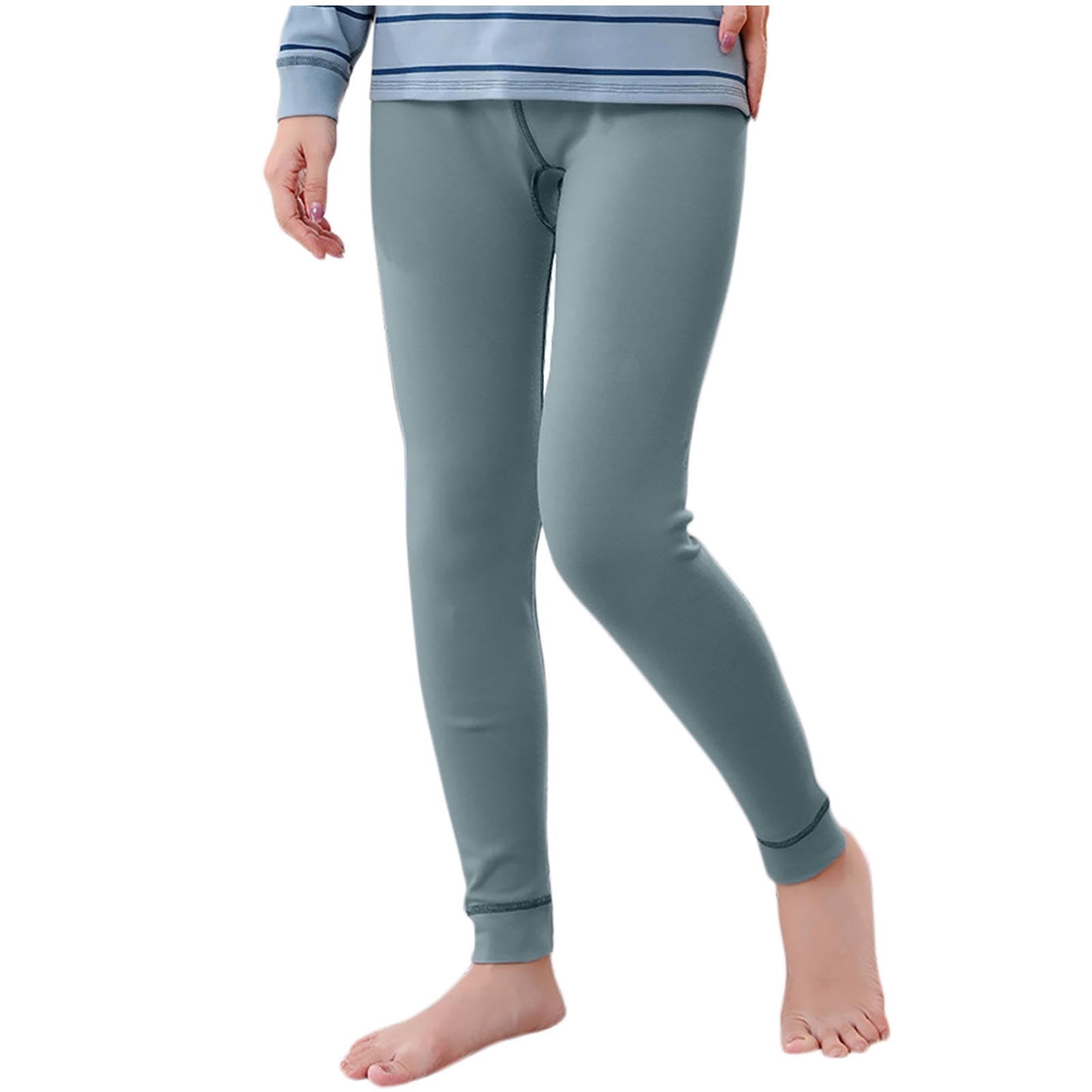 Annhoo Kids Thermal Leggings Narrow Cuff Hem Stretch Fabric Wide ...