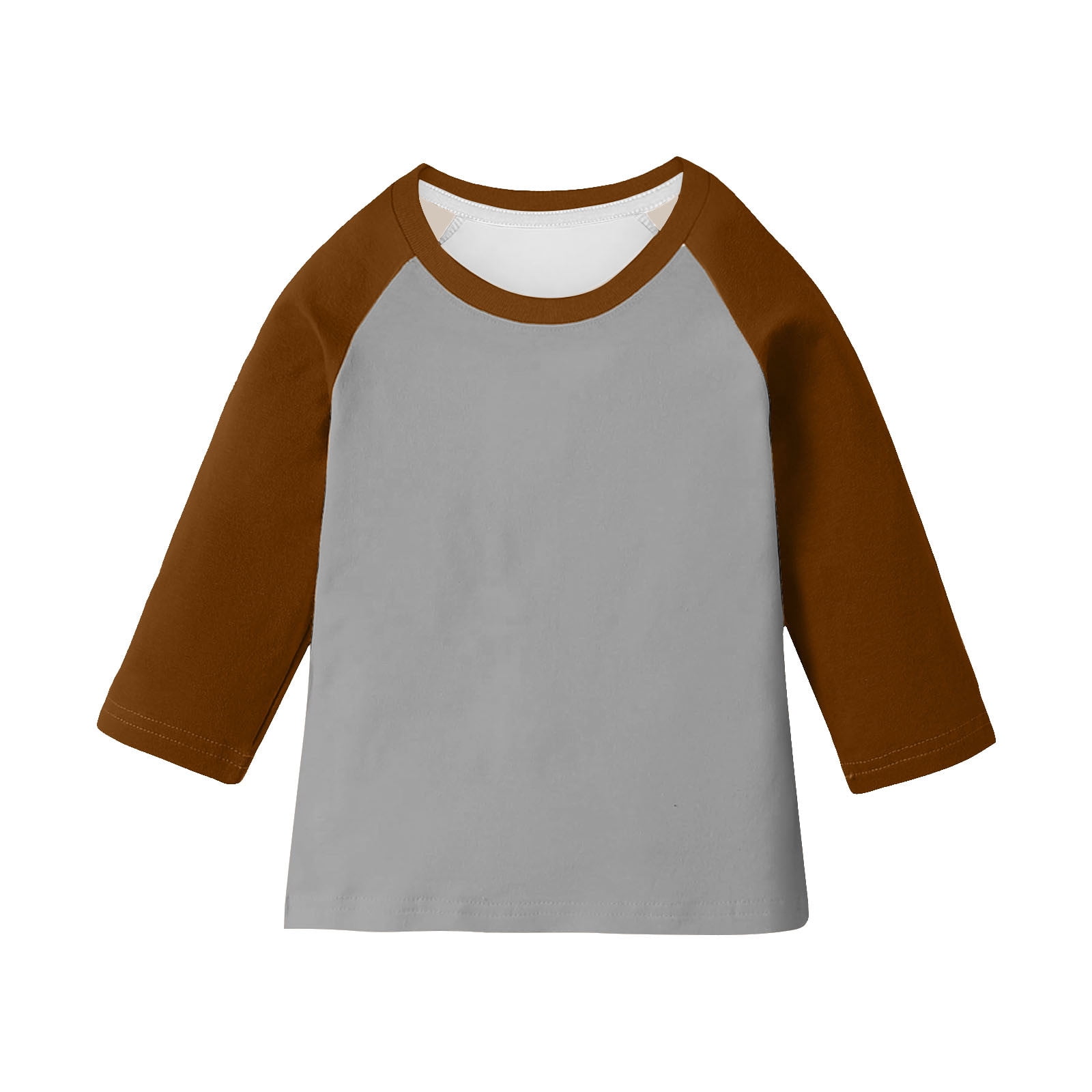 Annhoo Kids Tops Crewneck Block Color Pullover 3/4 Sleeve Loose Girls ...