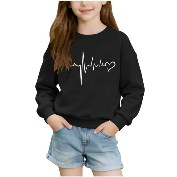Annhoo Kids Valentines Sweatshirts Long Sleeve Crewneck Print Graphic ...