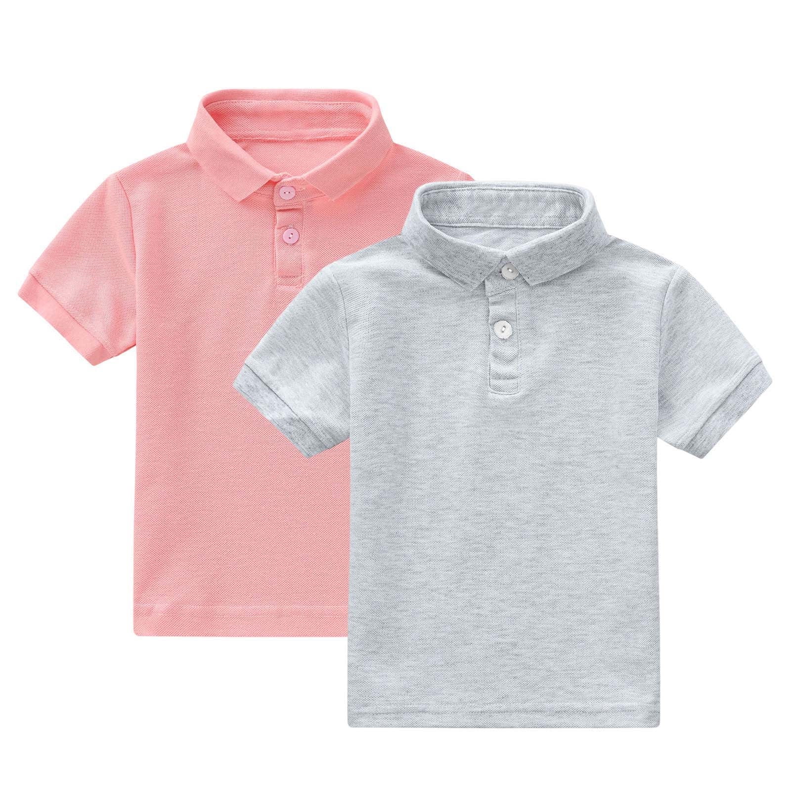 Annhoo Lightweight Fashion Shirts for Toddler Short Sleeve Plain ...