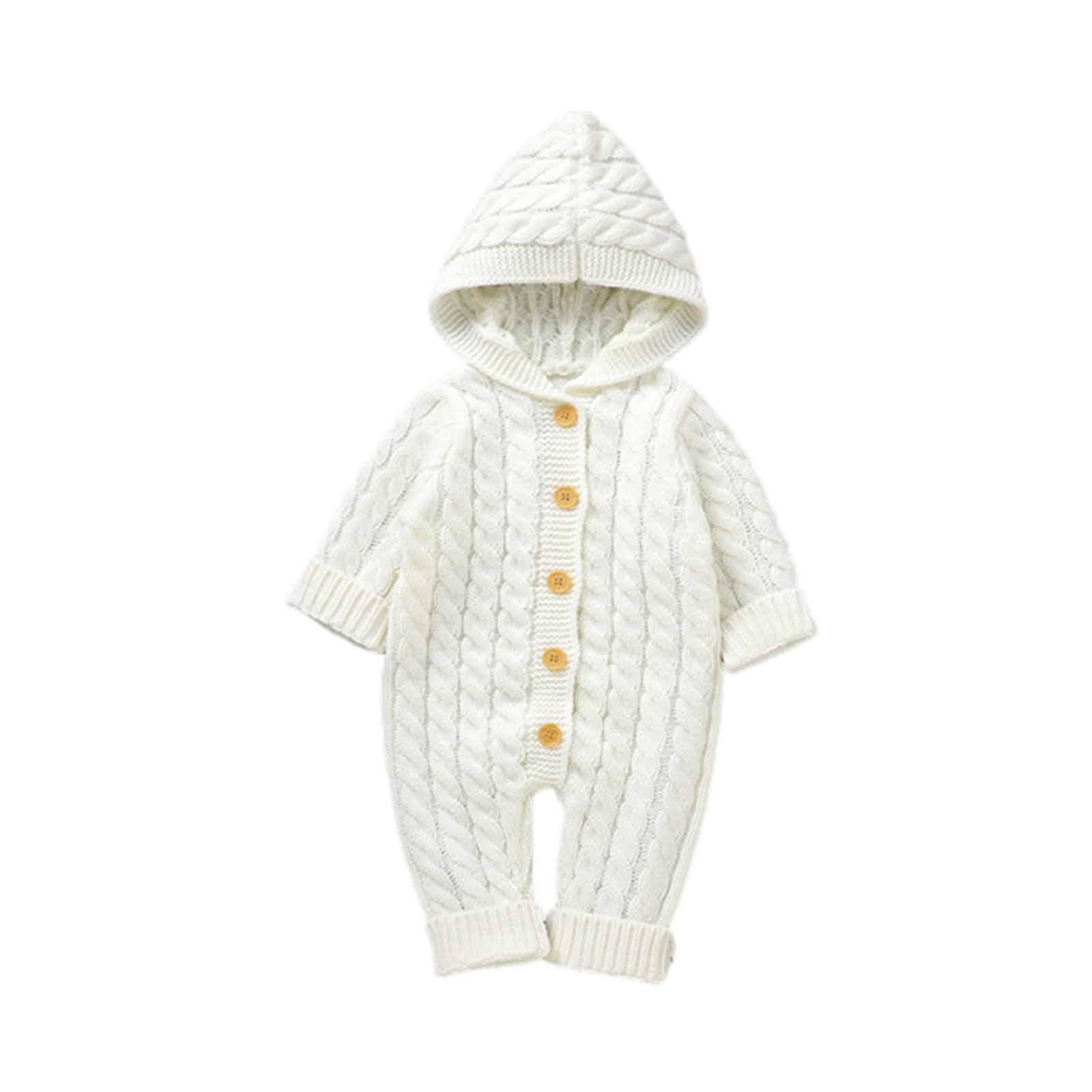 Annhoo Newborn Boys Girls Sweater Rompers Fall Winter Infant Long ...