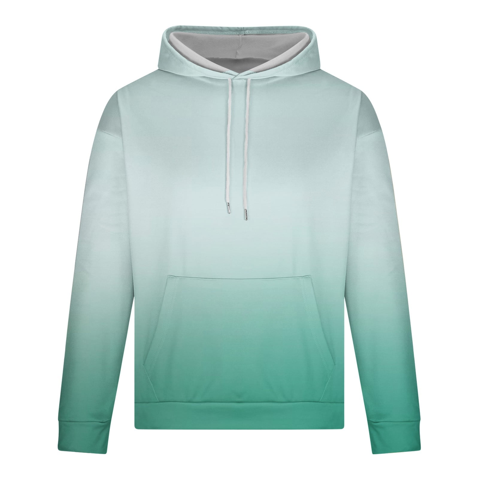 Annhoo Plus Size Hoodies for Men Gradient Color Drawstring Long Sleeve Shirts with Pocket Fall ...