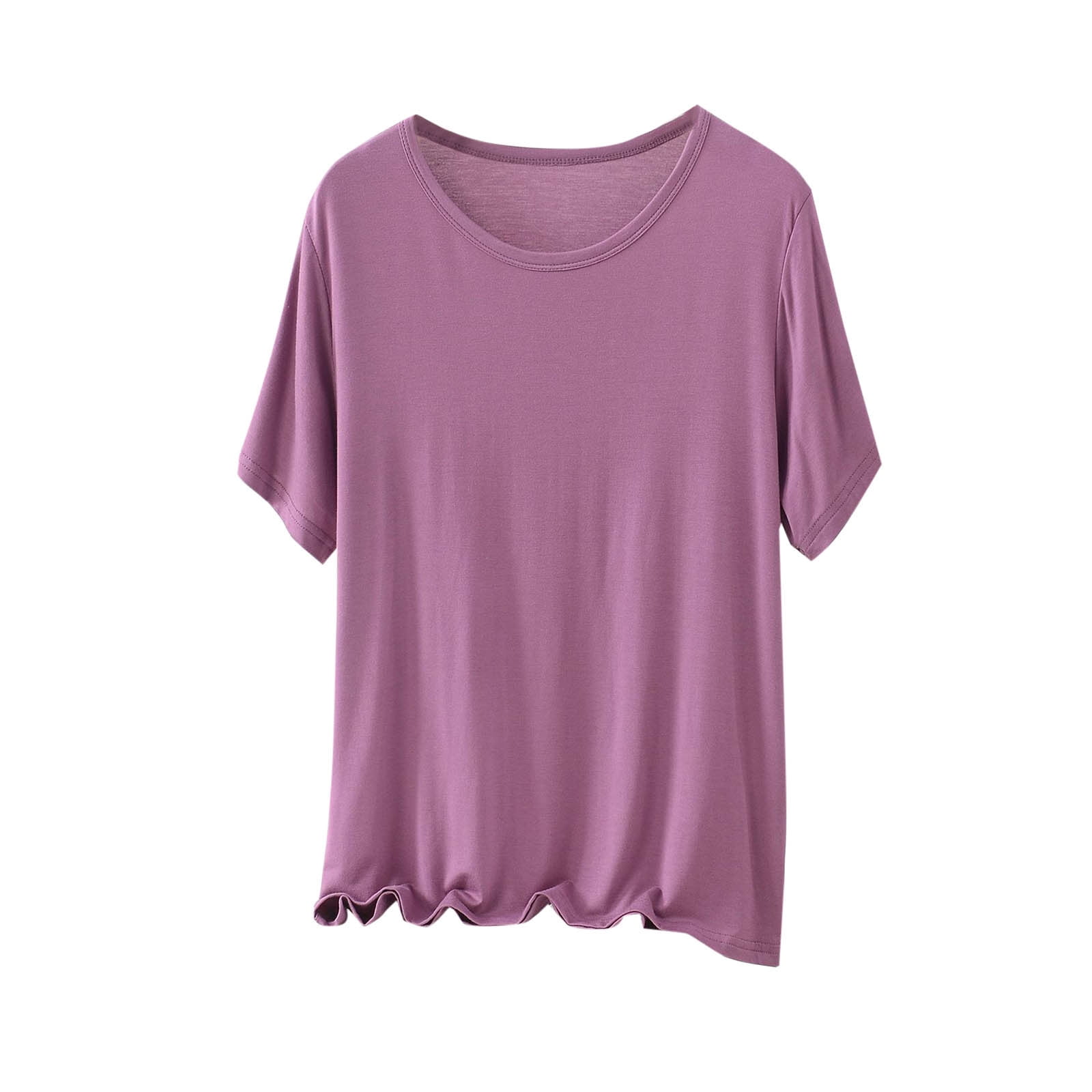Annhoo Plus Size Womens Clothing Basic Short Sleeve T Shirts Crew Neck ...