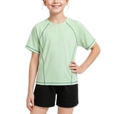 Annhoo Quick-Dry Workout Blouse for Big Girl Summer Athletic Short ...
