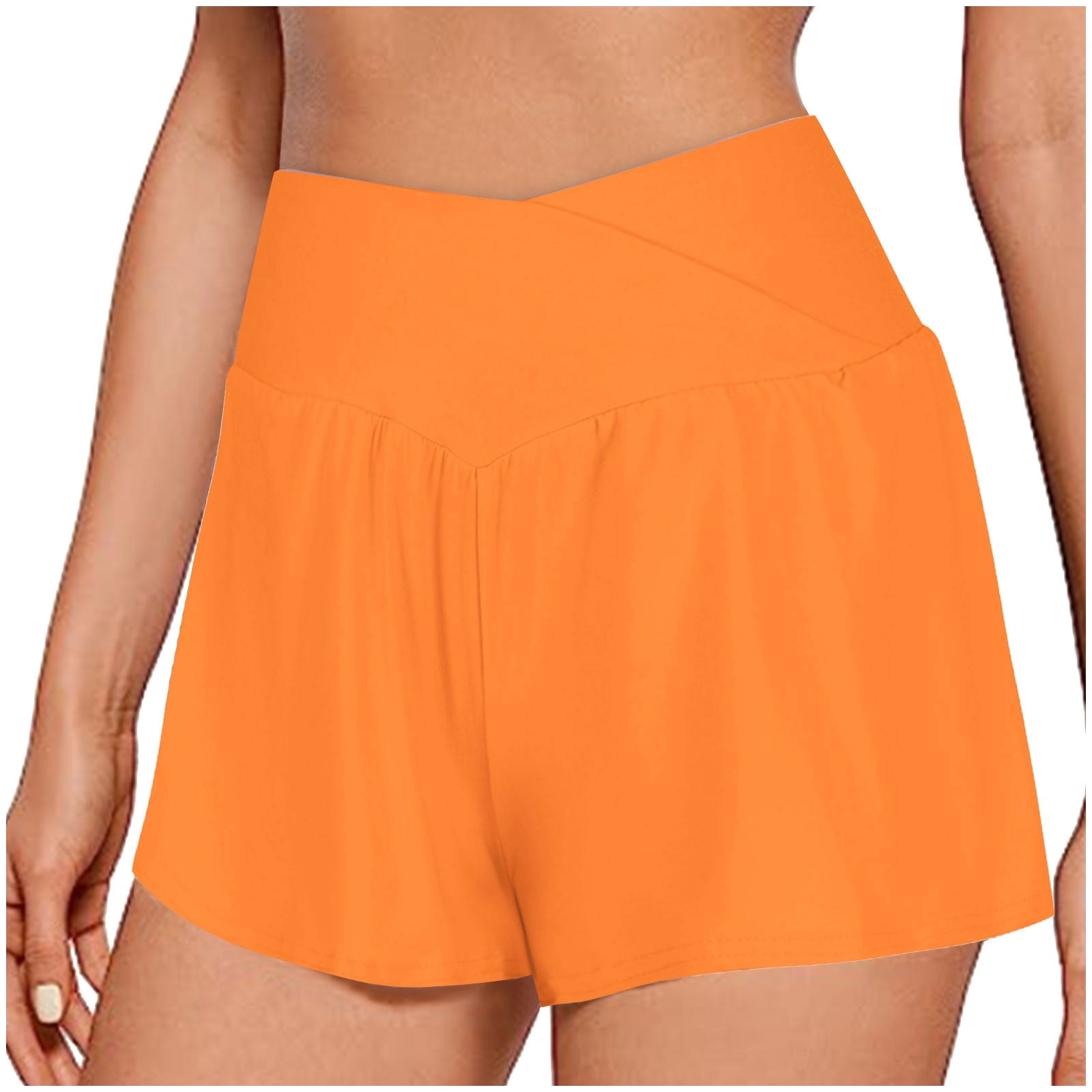 Annhoo Summer Plus Size Short For Women Casual High Elastic Waist Yoga