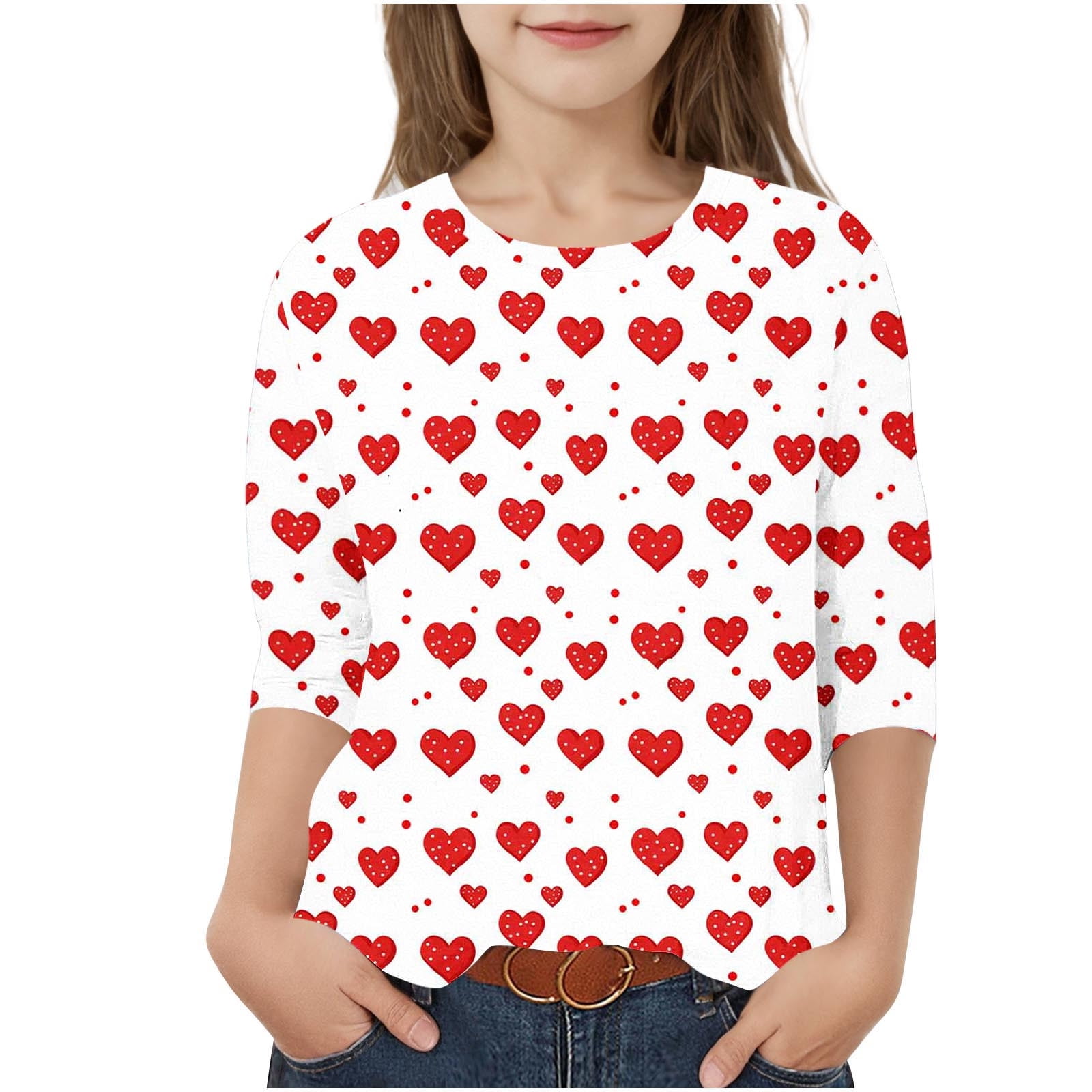 Annhoo Valentine's Day Tops Baby Kids Long Sleeve Crewneck Print ...