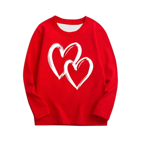 Annhoo Valentine's Day Tops for Kids Long Sleeve Round Neck Cute Print ...