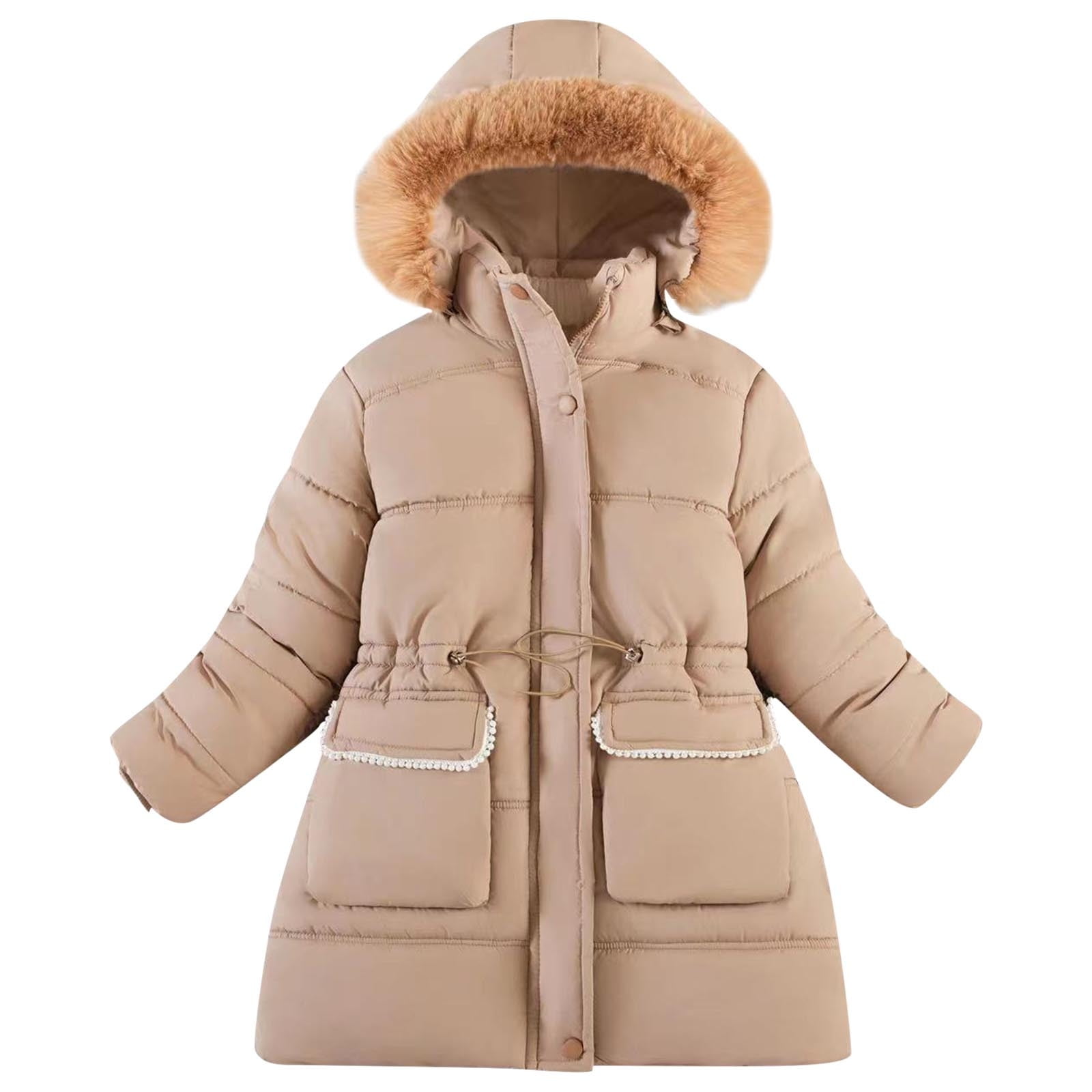 Annhoo Winter Puffer Jackets for Girls Kids Warm Long Sleeve Zipper up ...