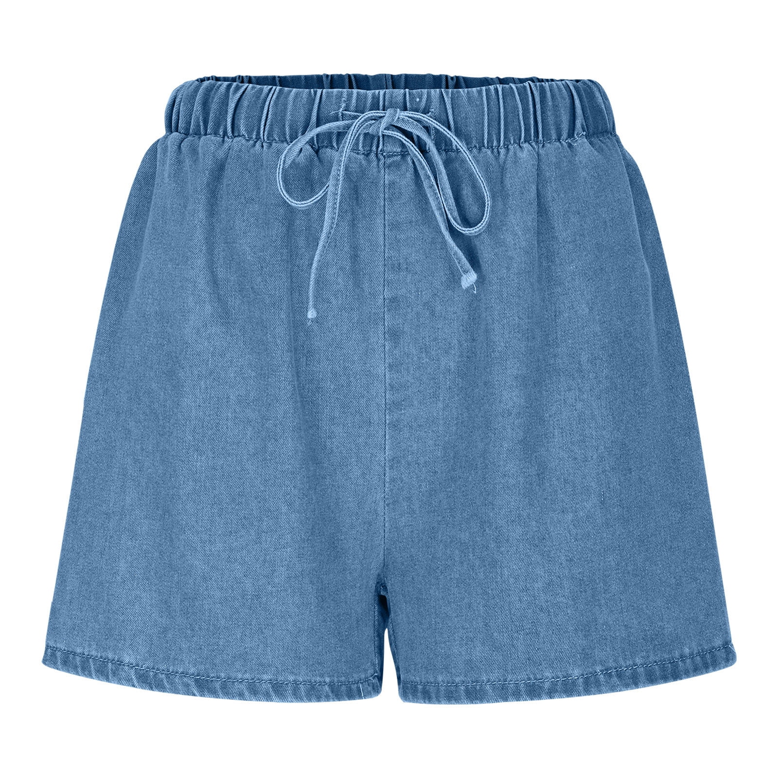 Annhoo Women's Loose Denim Shorts High Elastic Waisted Drawstring Wide ...