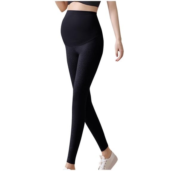 Annhoo Women's Maternity Leggings Full Over Belly Solid Color Yoga ...