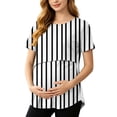 Annhoo Women's Maternity Shirts Striped Lift-Up Feeding Tee Double ...