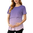 Annhoo Women's Maternity Tees Short Sleeve Round Neck Double Layer ...