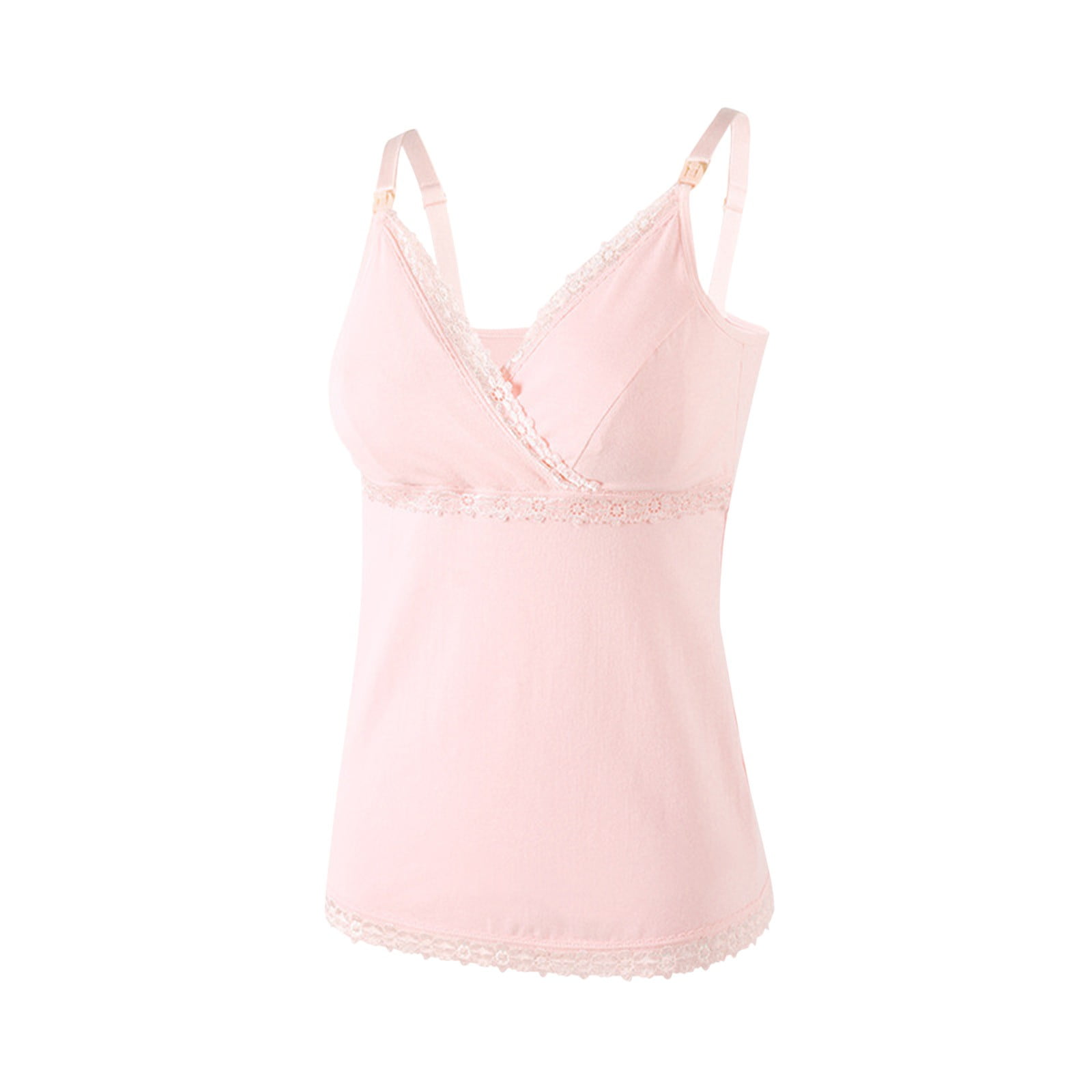Annhoo Womens Breastfeeding Cami Tops V-Neck Lace Trim Spaghetti Strap ...