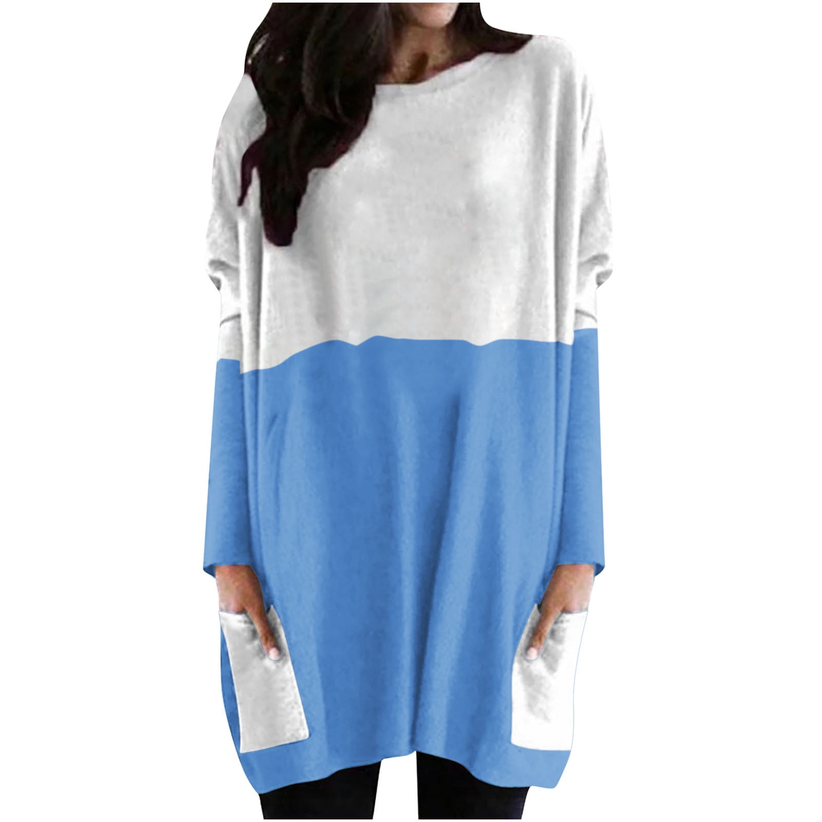 Annhoo Womens Tops Long Sleeve Casual Crewneck T Shrts Dress Trendy ...