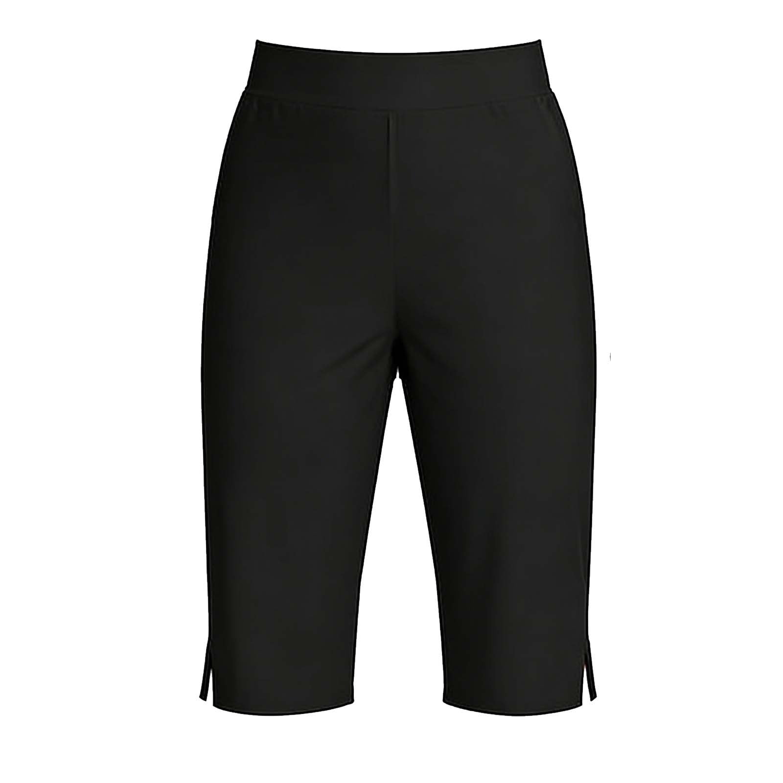 Annhoo Womens Workout Capris High Waist Split Hem Quick-Dry Breathable ...
