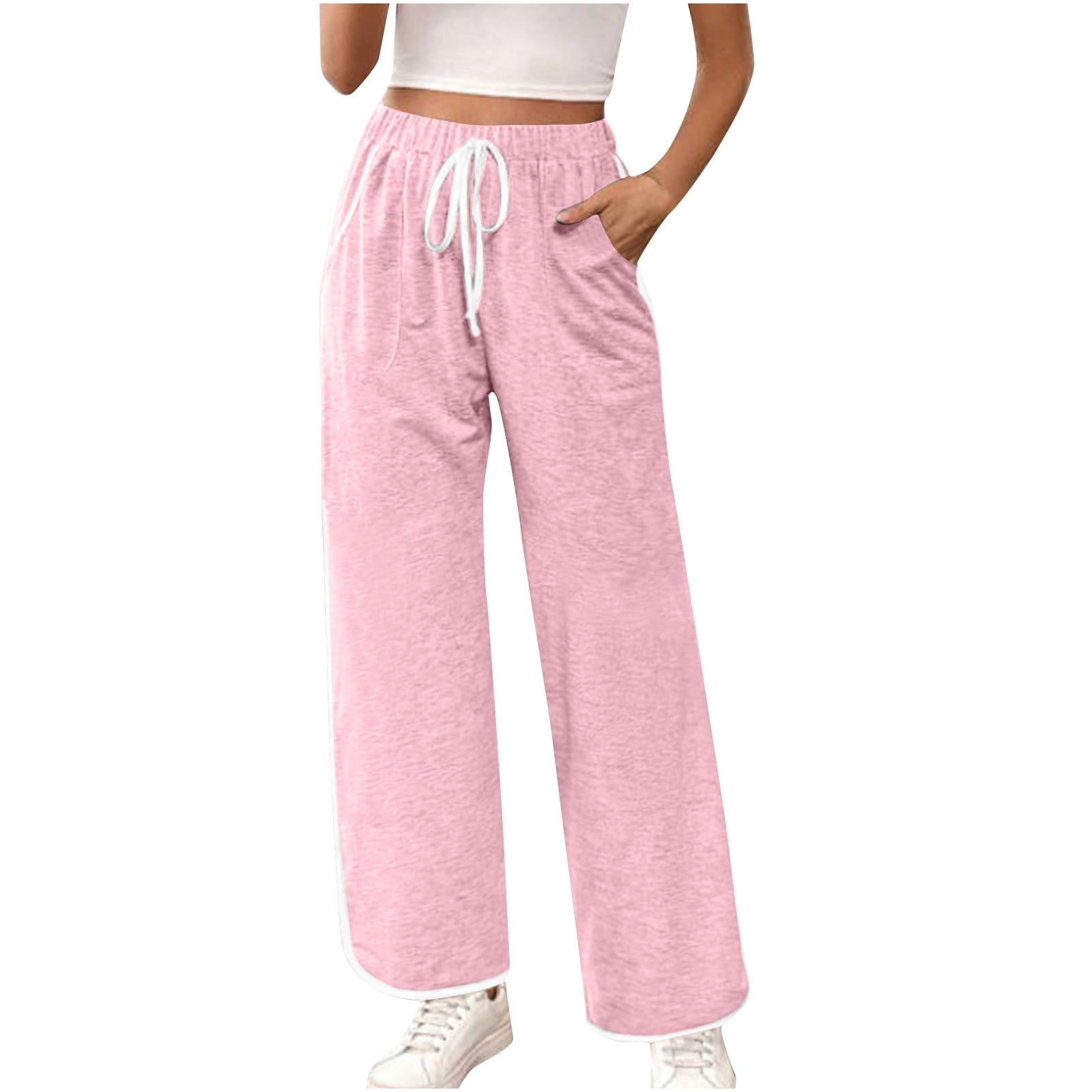 Annhoo Workout Pants for Women Sweatpants Straight Leg Loose Drawstring ...