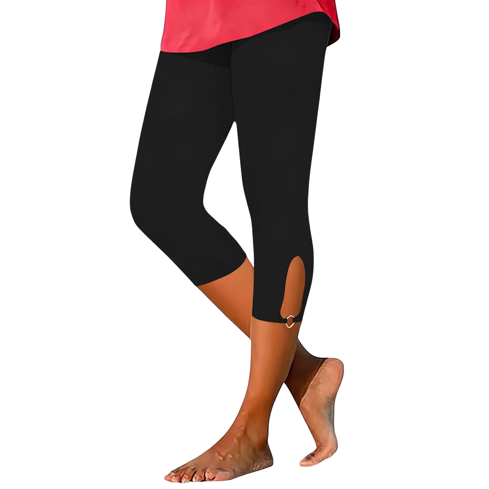 Annhoo Yoga Capris for Women Fashion Casual Cutout Decor Soft Stretchy ...