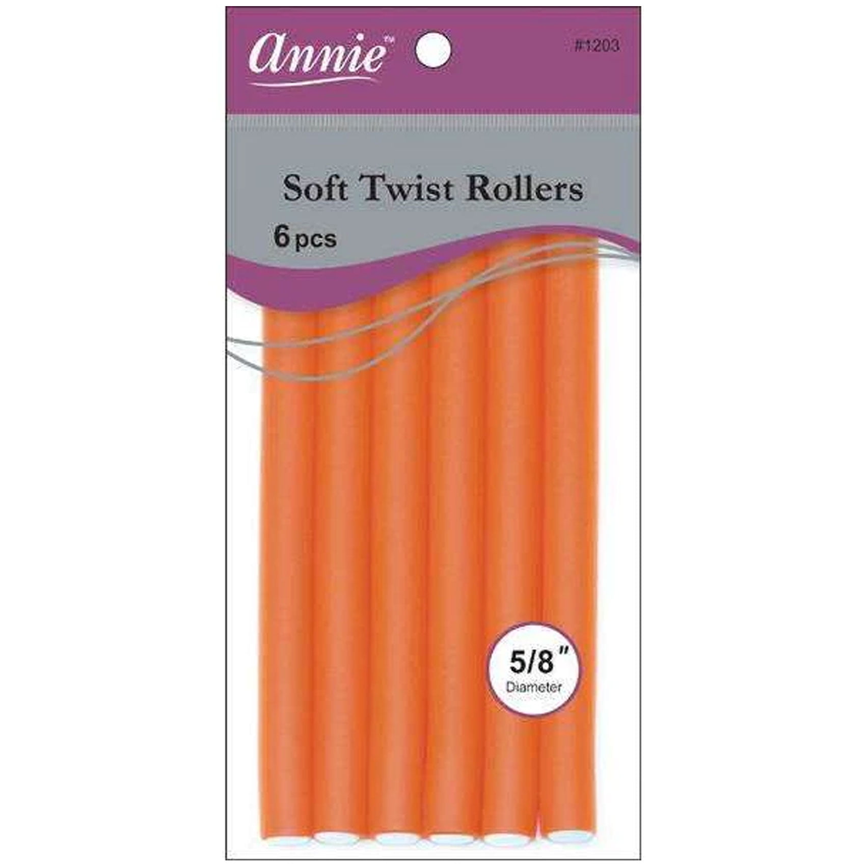 Annie 01203 Soft Twist Rollers, Orange, 6 Count #1203 - Walmart.com