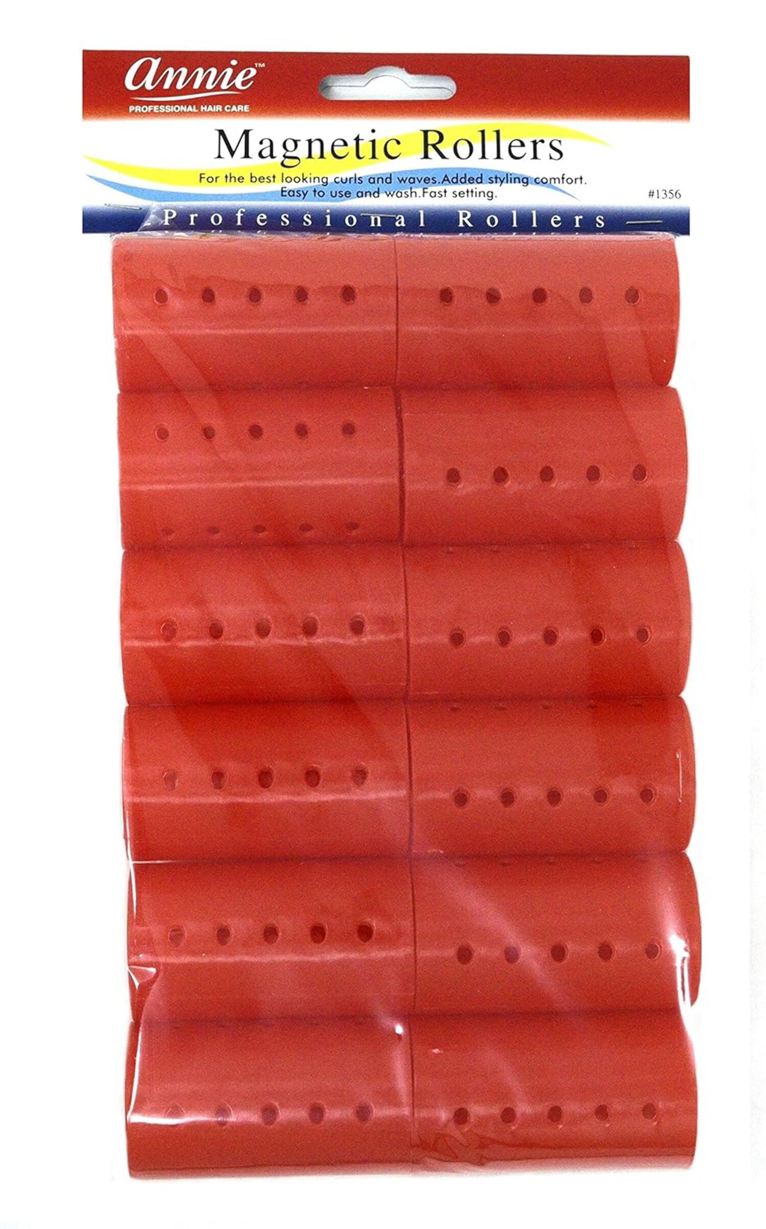 Annie 1 1/2" Red Magnetic Hair Rollers 12 Ct. #1356 - Walmart.com