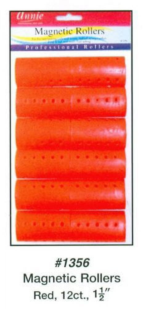 Annie 1 1/2" Red Magnetic Hair Rollers 12 Ct. #1356 - Walmart.com