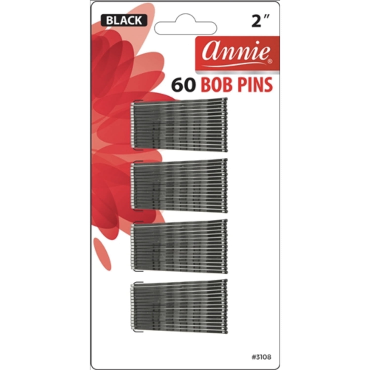 Annie 60 Bob Pins 2" Black 3108 - Walmart.com