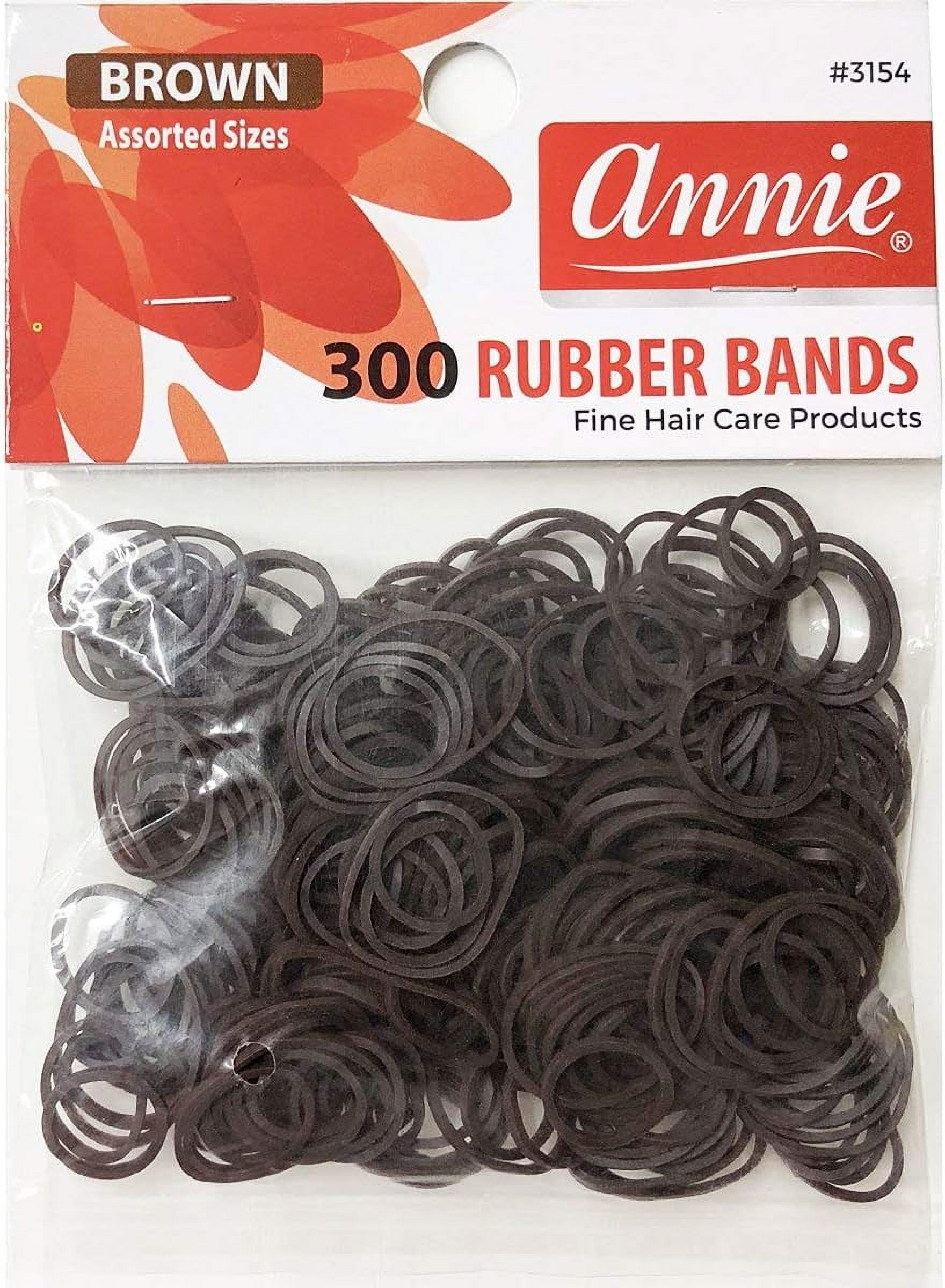 Annie 300 pc - Rubber Bands - Assorted Sizes - Brown color (#3154 ...