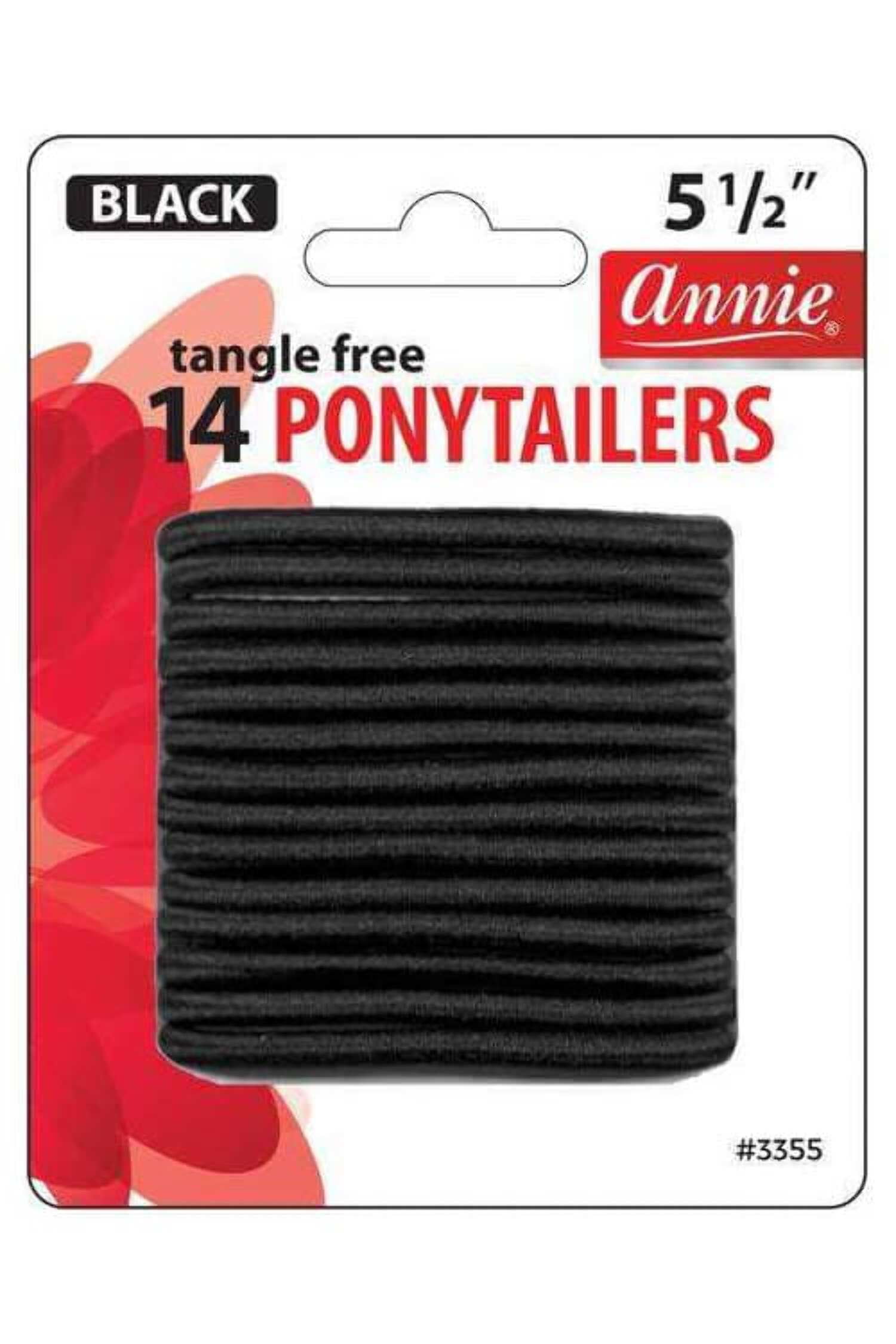 Annie #3355 Tangle Free Black Ponytailers 5 1/2" 14 ct - Walmart.com