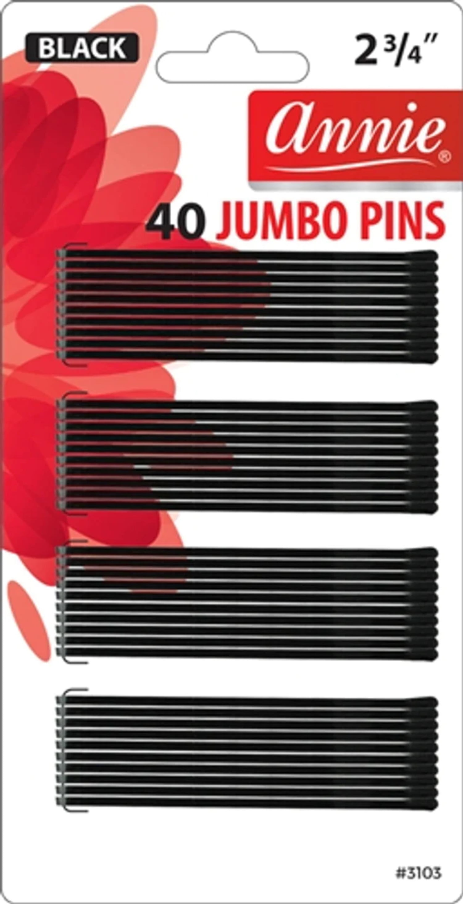 Annie 40 Jumbo Pins Black 3103 - Walmart.com