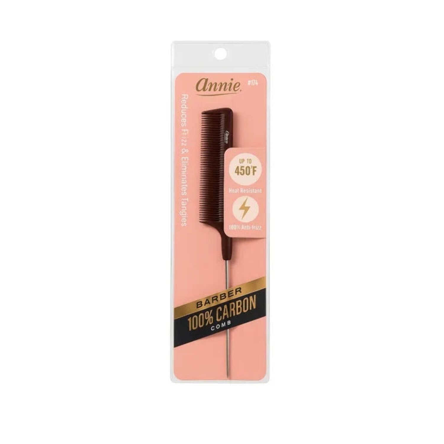 Annie Barber 100% Carbon Pin Tail Comb – Pin Tail 174 - Walmart.com