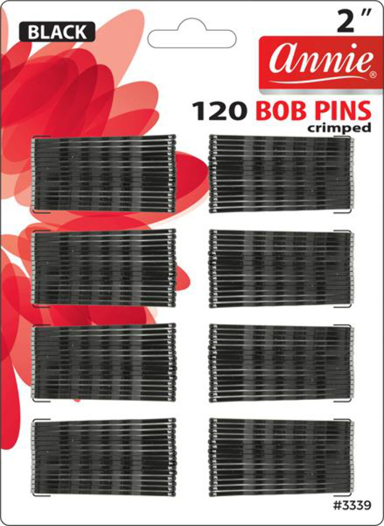 Annie #3339 Bob Pins Black 120 ct - Walmart.com