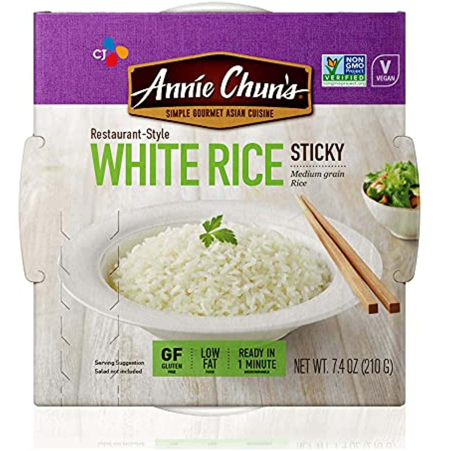 Annie Chuns Cooked White Sticky Rice, Gluten-Free, Vegan, Low Fat ...