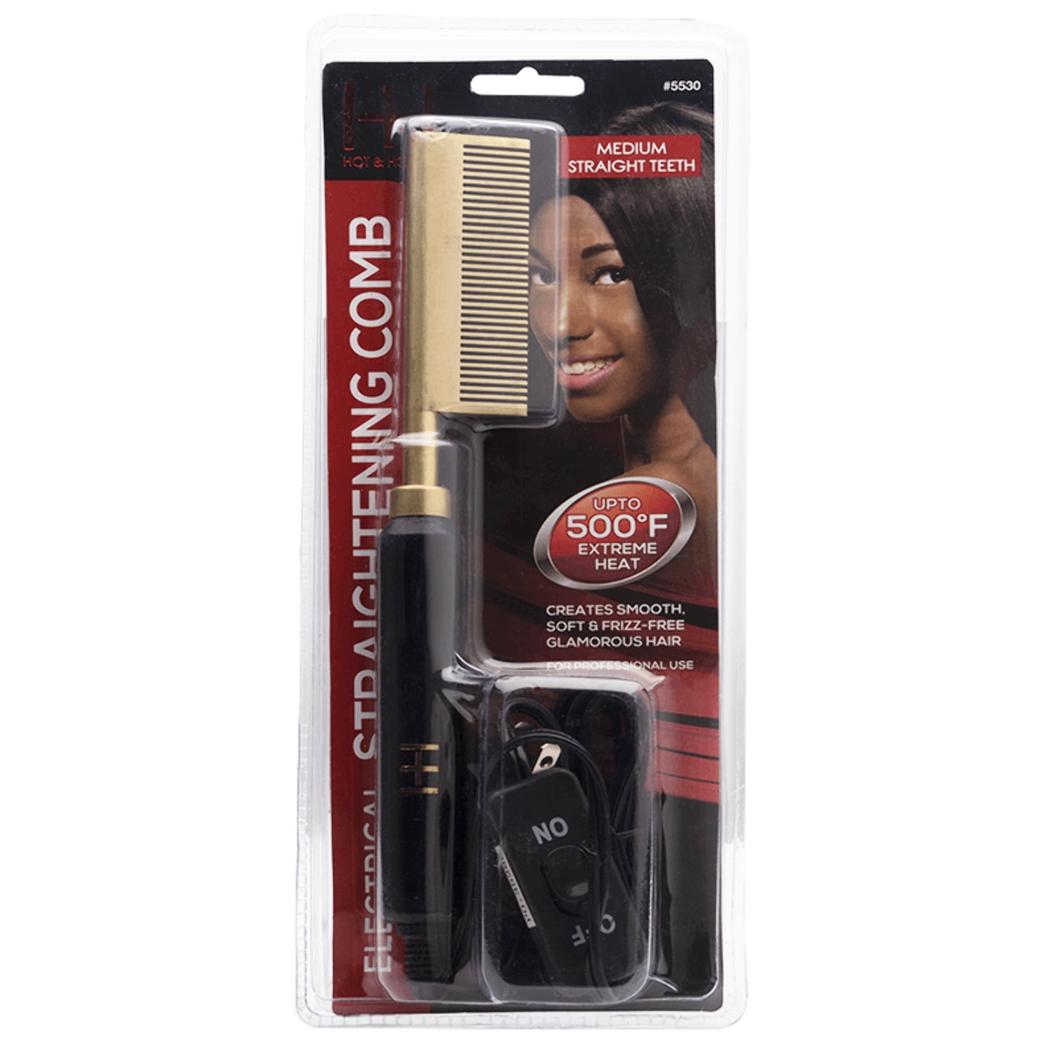 Hot Hotter Electrical Straightening Comb (Choose Your Size) - Walmart.com
