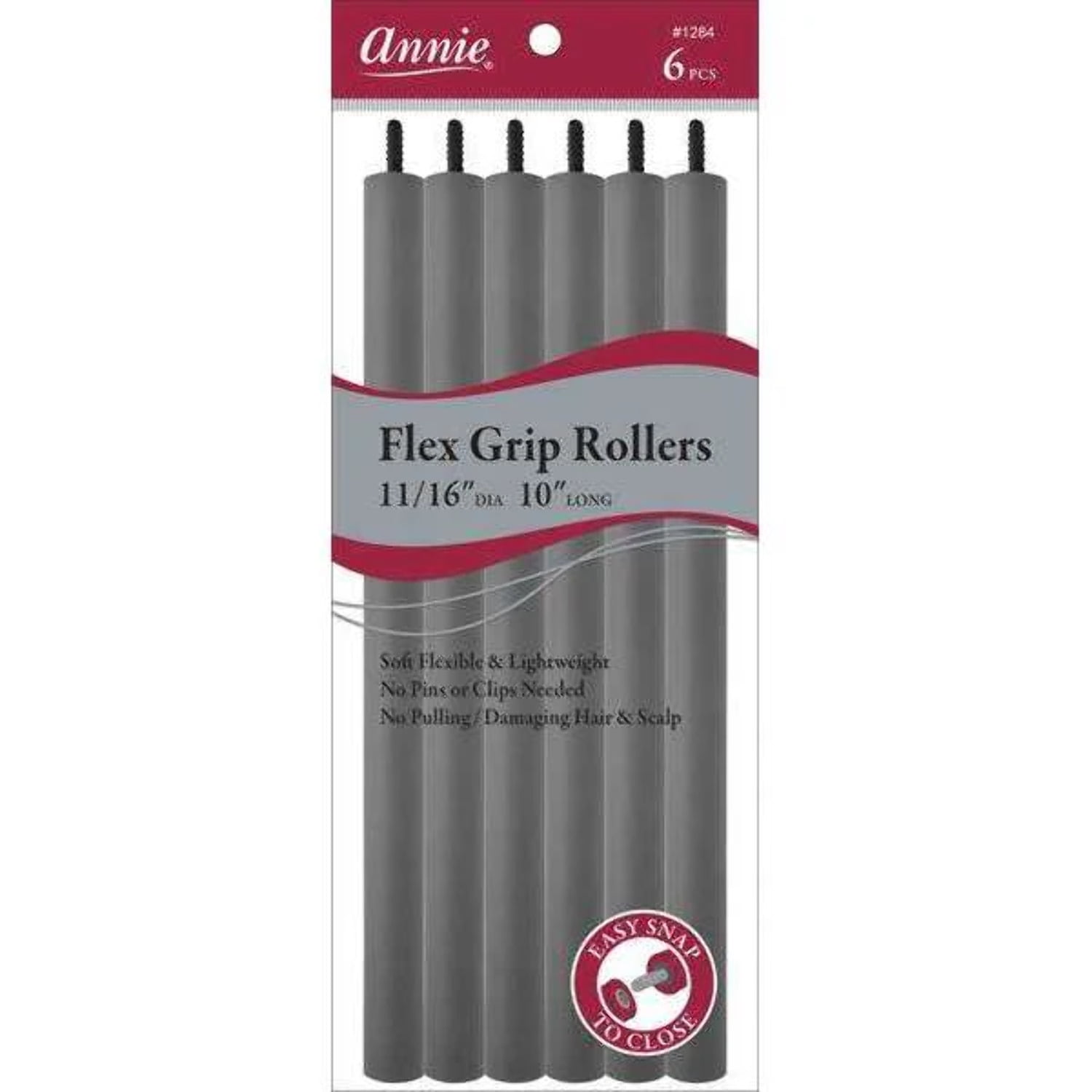 Annie Flex Grip Rollers 11/16In Dia 10In Long 6Ct Gray (1284) - Walmart.com