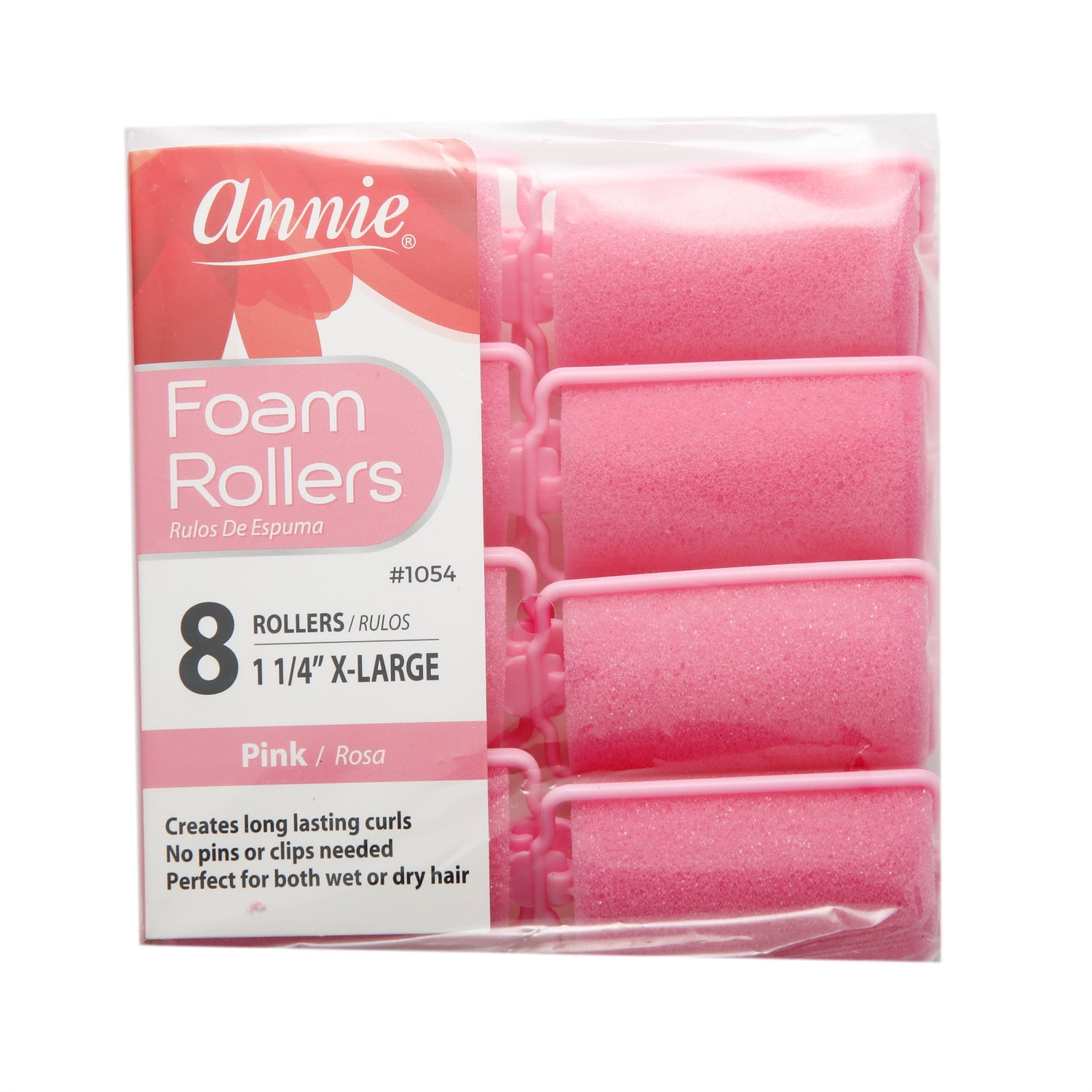 Annie Foam Rollers Pink, 1 1/4", 8/PK, Pack of 1, 3 Packs - Walmart.com