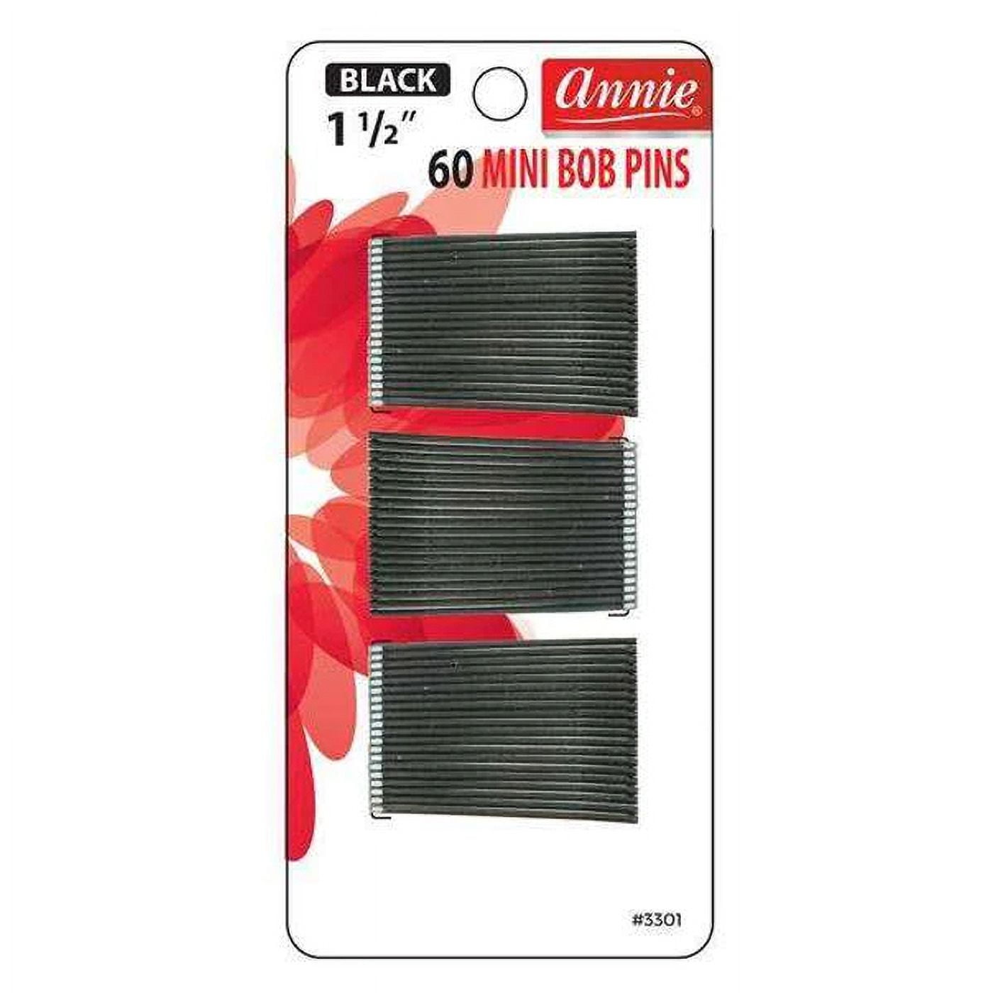Annie Mini Bob Pins 1 1/2 60Ct Black 3301 - Walmart.com