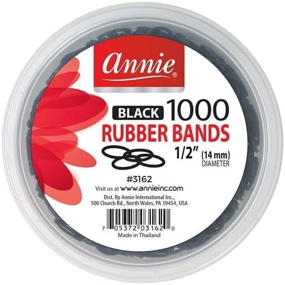 Annie Rubber Bands 1,000 Count 1/2 Inch, Black - Walmart.com