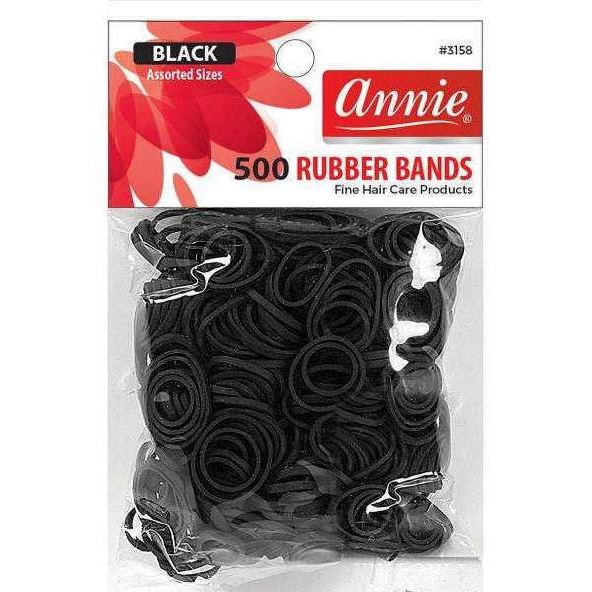 Annie Rubber Bands Asst Size 500Ct Black - Walmart.com