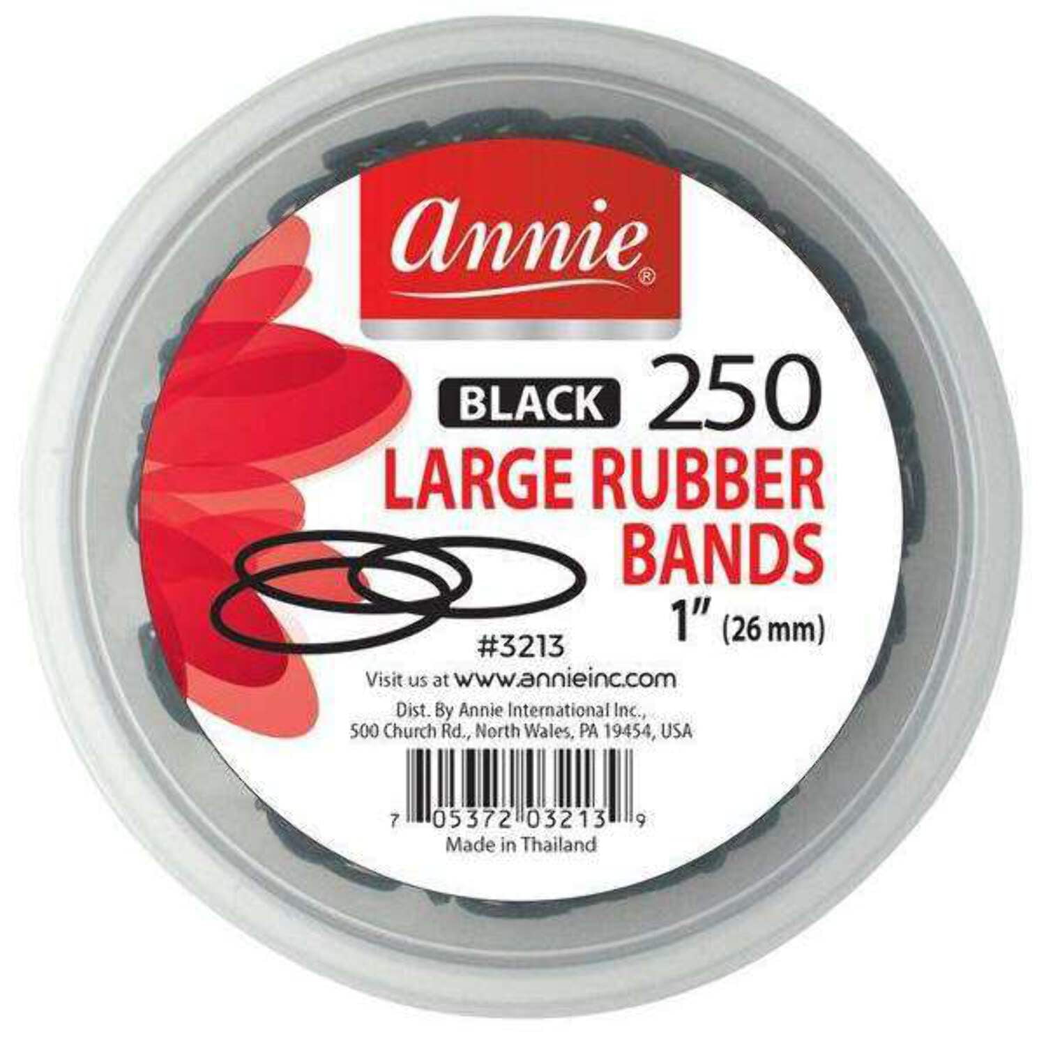 Annie Rubber Bands - Large 250 count - Black - Walmart.com