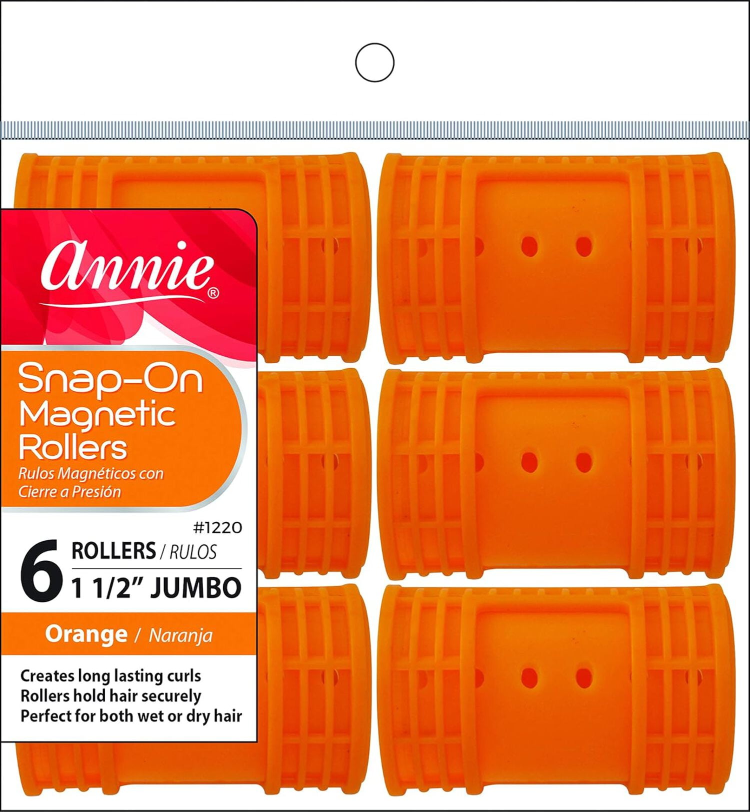Annie Snap-On Magnetic Rollers – Jumbo 1-1/2" Orange 6 Pcs 1220 ...