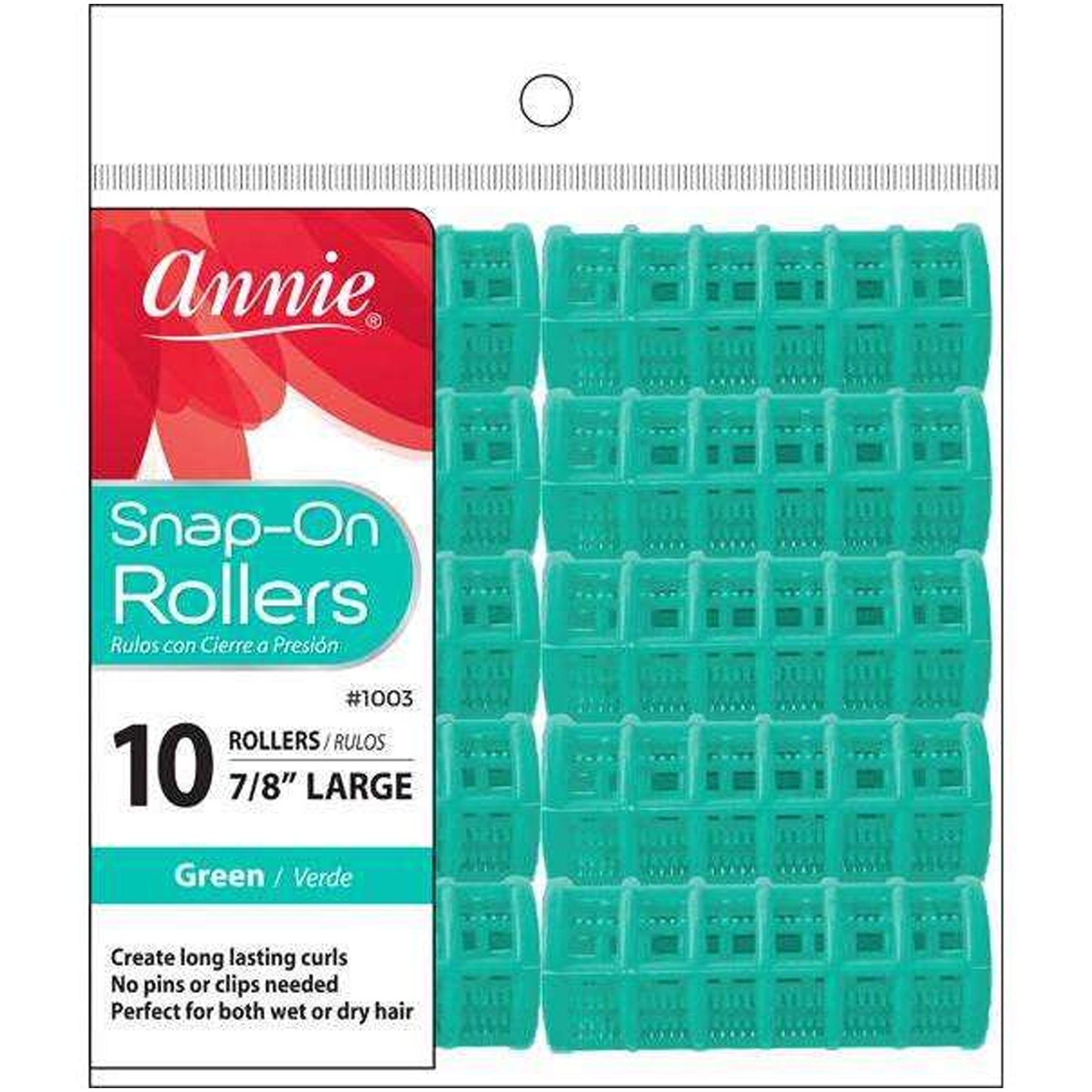 Annie Snap-On Magnetic Rollers Green Large 7/8" 10 Count 1003 - Walmart.com