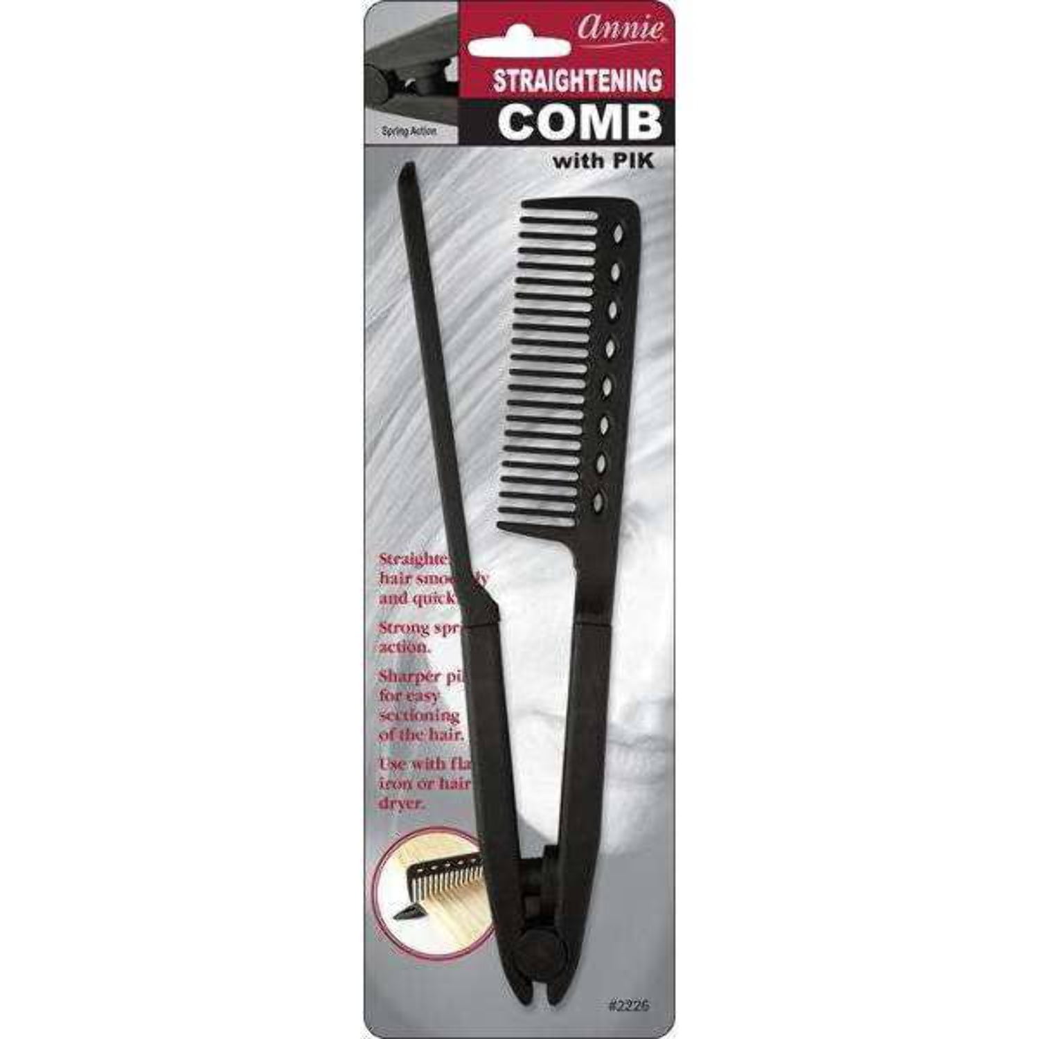 Annie Straightening Comb W/Pik Spring Action - Walmart.com